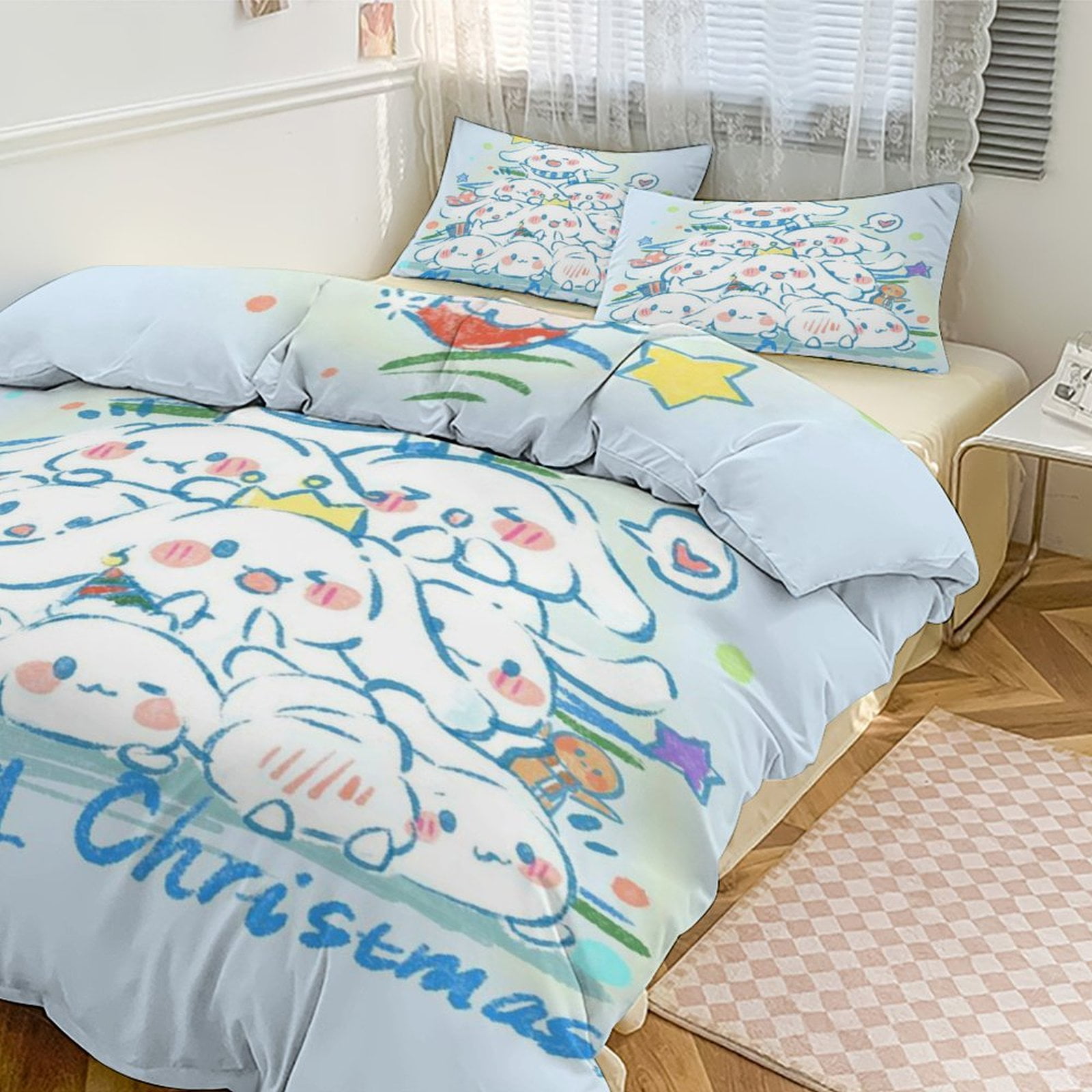 Cinnamoroll Kids Bedding Set 3 Piece Set Cartoon Double-sided Printing ...