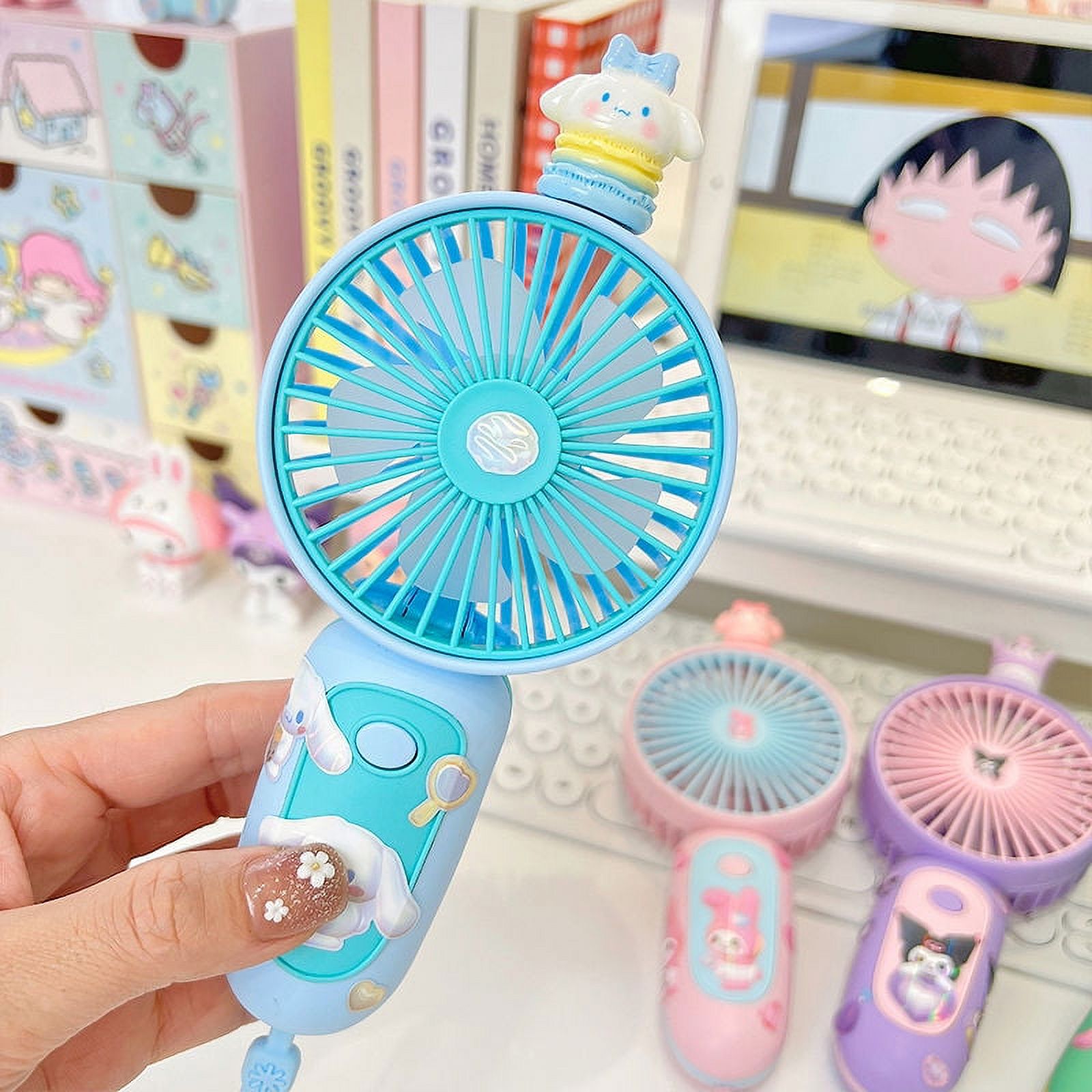 Cinnamoroll Kuromi Anime Kawaii Sanrio Usb Charging Handheld Fan Cute ...