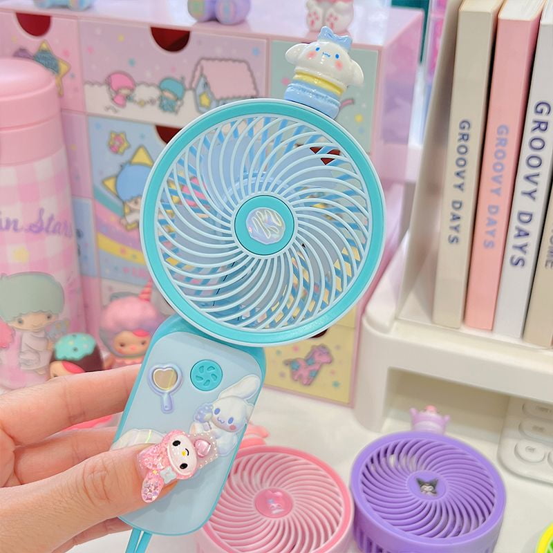 Cinnamoroll Kuromi Anime Kawaii Sanrio Usb Charging Handheld Fan Cute ...