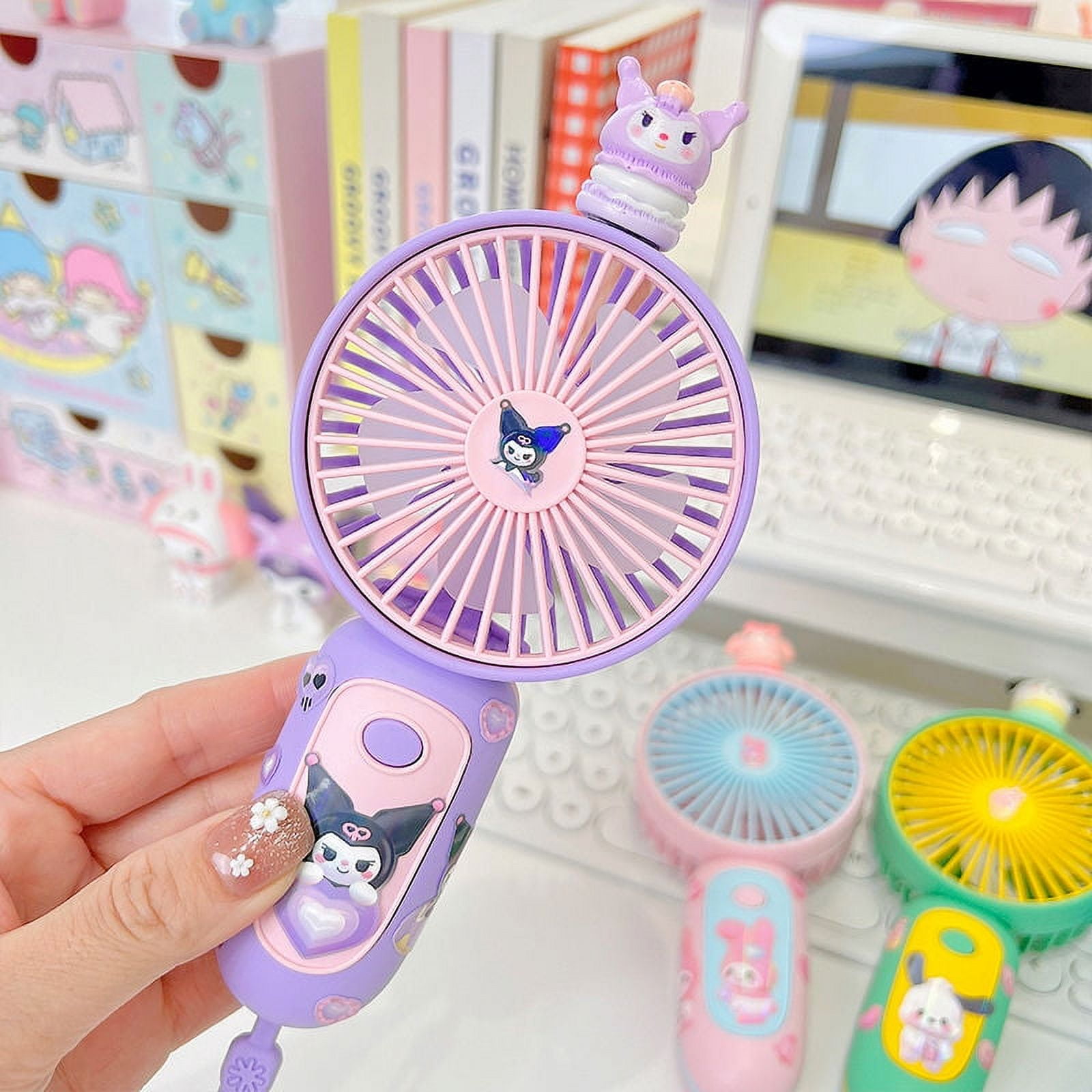 Cinnamoroll Kuromi Anime Kawaii Sanrio Usb Charging Handheld Fan Cute ...