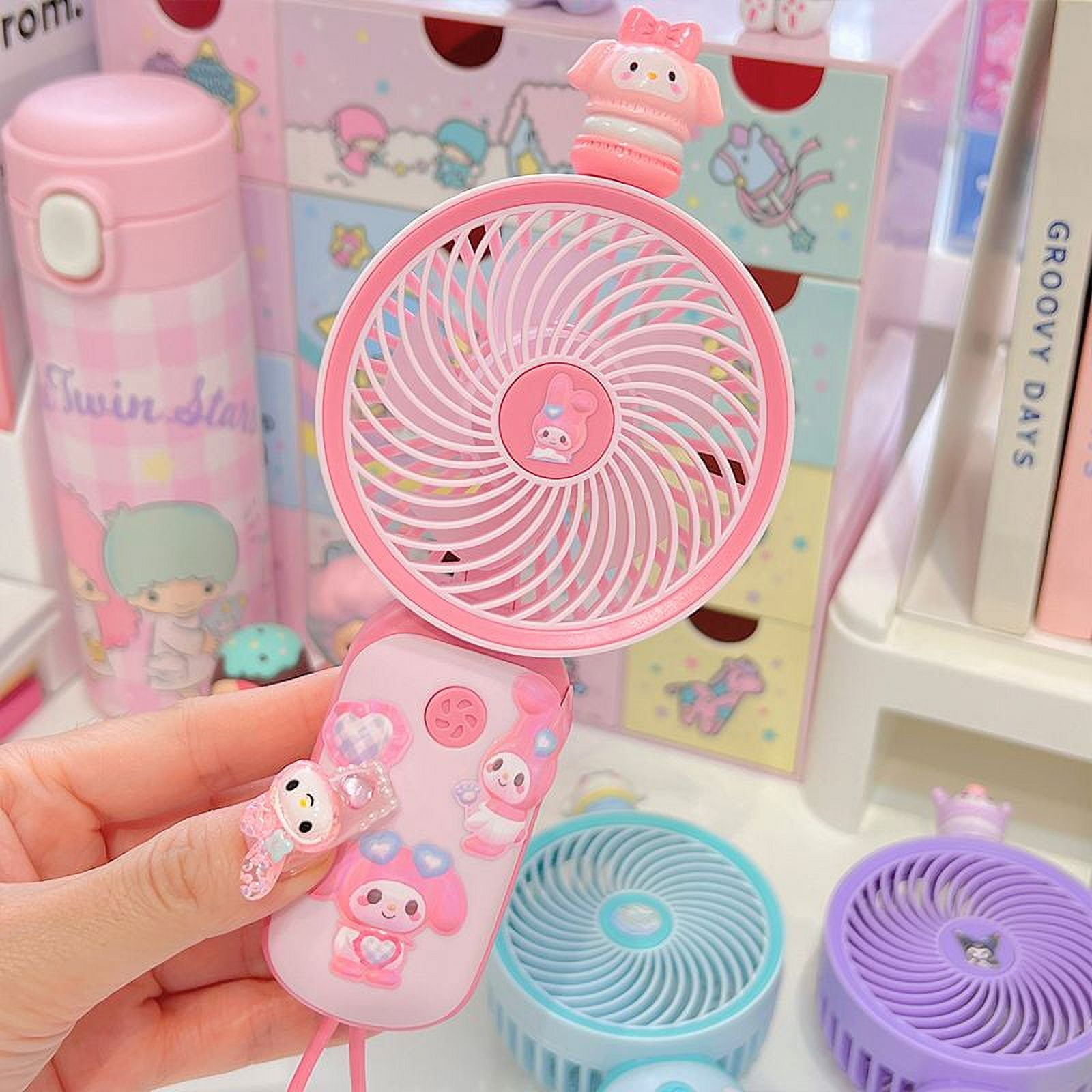 Cinnamoroll Kuromi Anime Kawaii Sanrio Usb Charging Handheld Fan Cute ...