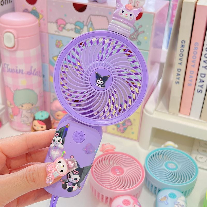 Cinnamoroll Kuromi Anime Kawaii Sanrio Usb Charging Handheld Fan Cute ...
