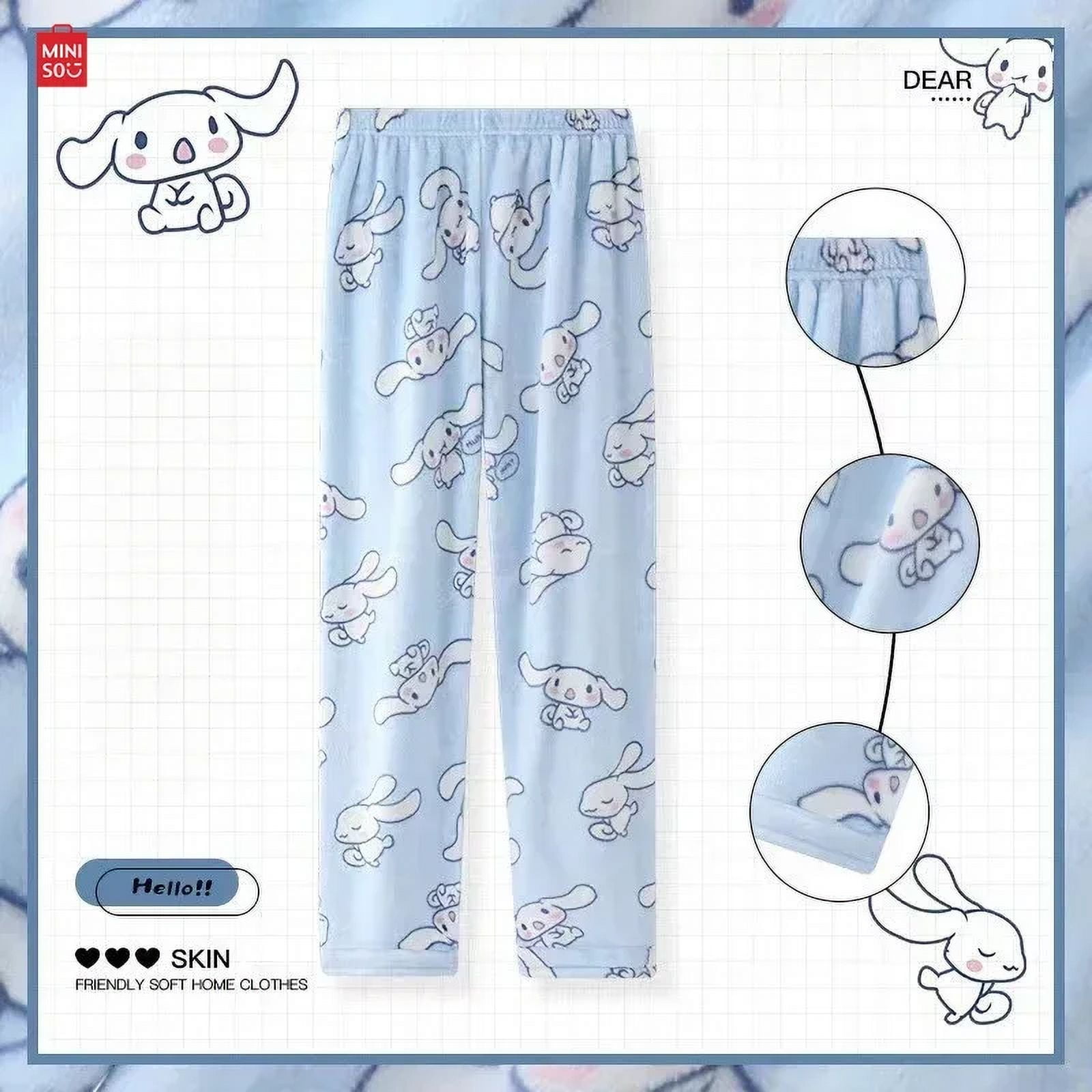 Cinnamoroll Kuromi Pochacco Anime Flannel Pant Cute My Melody Women'S ...
