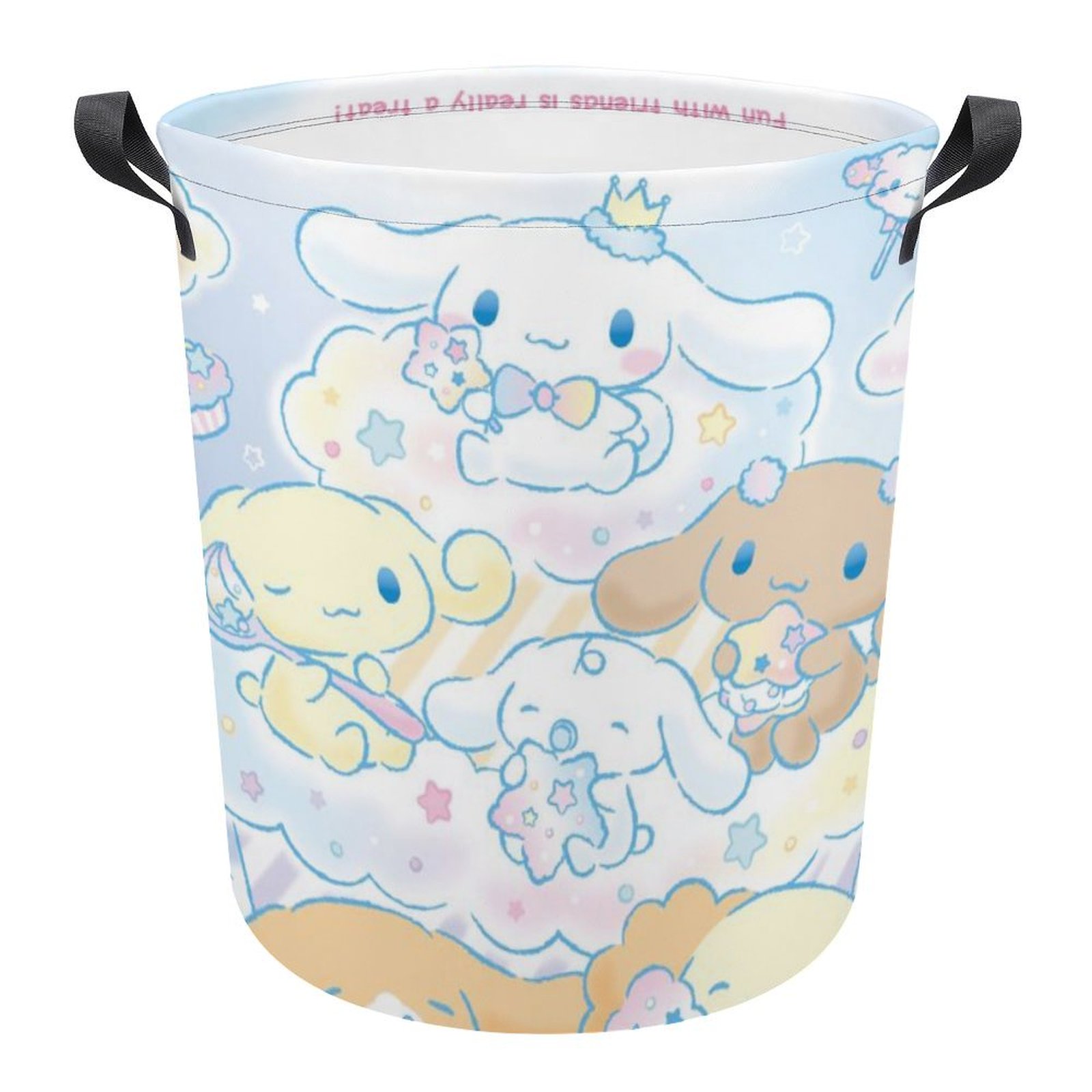 Cinnamoroll Laundry Basket Canvas Fabric Collapsible Organizer Basket for Storage Bin Toy Bins ...