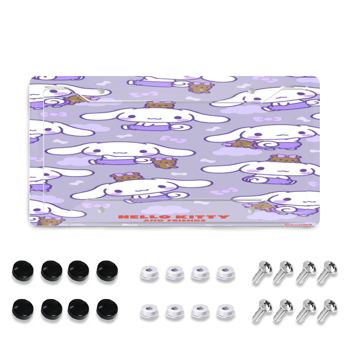 Cinnamoroll License Plate Frame Set - 4-hole License Plate Frame ...