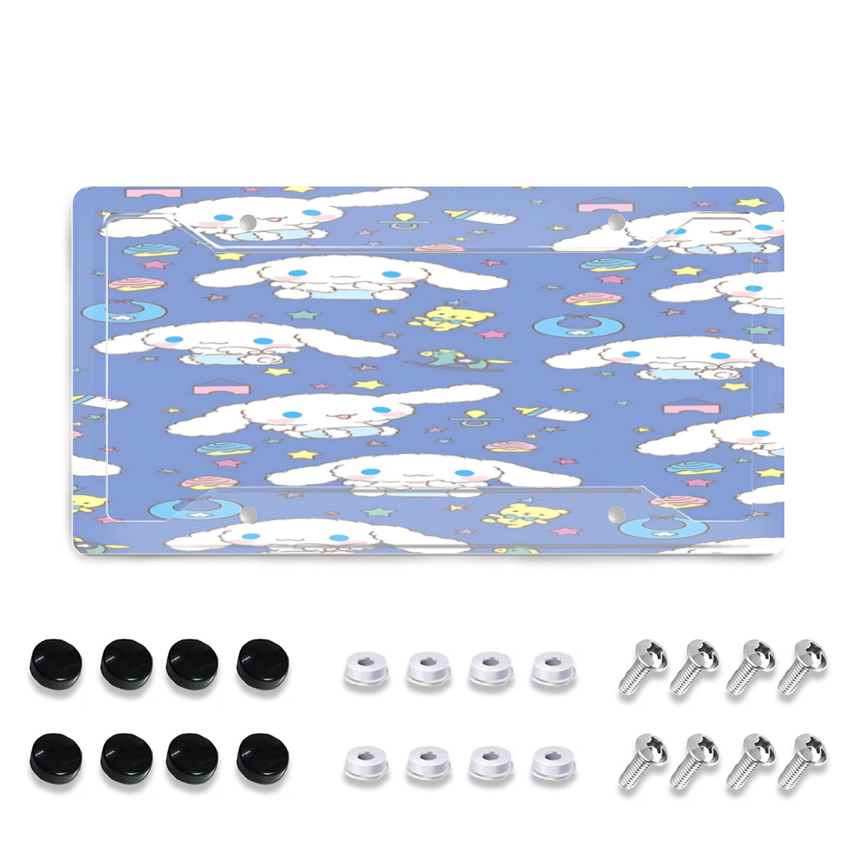 Cinnamoroll License Plate Frame Set - 4-hole License Plate Frame ...