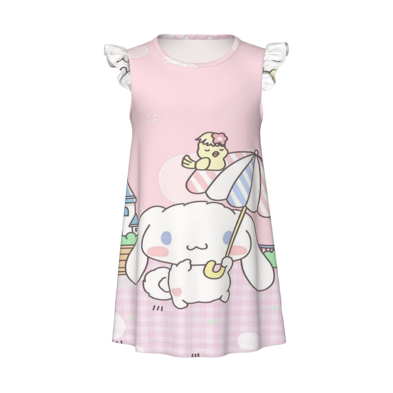 Cinnamoroll Little Girls Nightgowns Soft Flutter Sleeve Night Dress ...