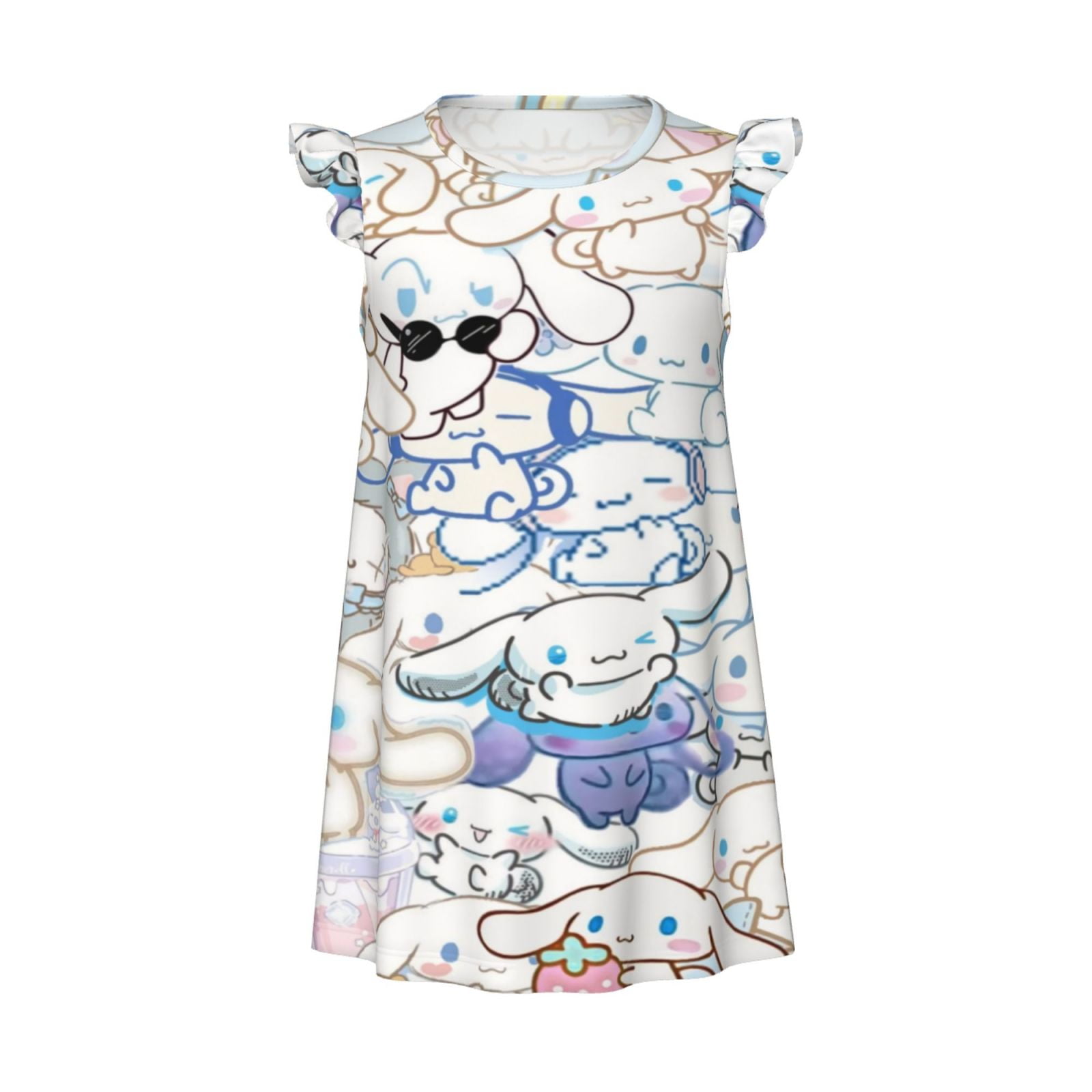 Cinnamoroll Little Girls Nightgowns Soft Flutter Sleeve Night Dress ...