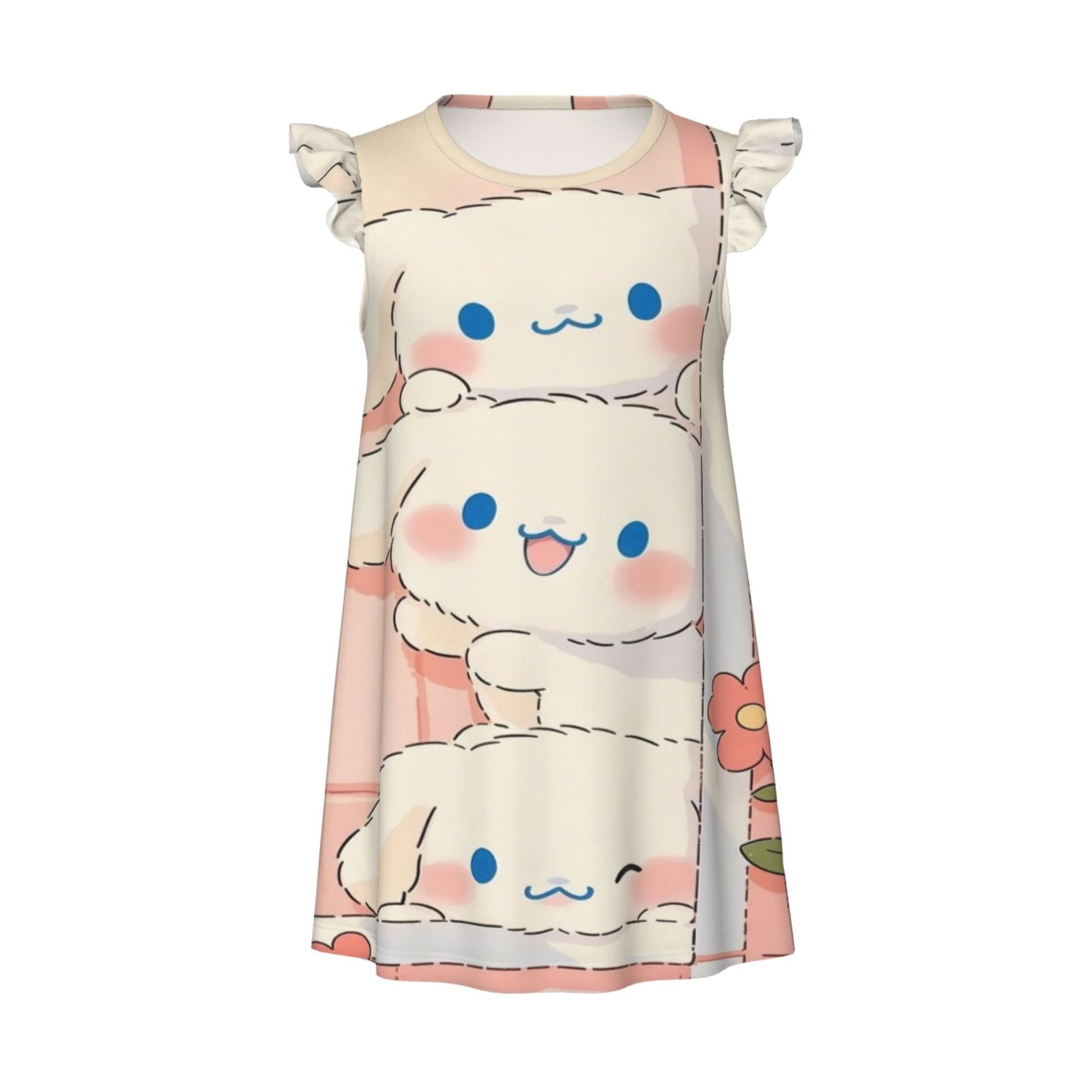 Cinnamoroll Little Girls Nightgowns Soft Flutter Sleeve Night Dress ...