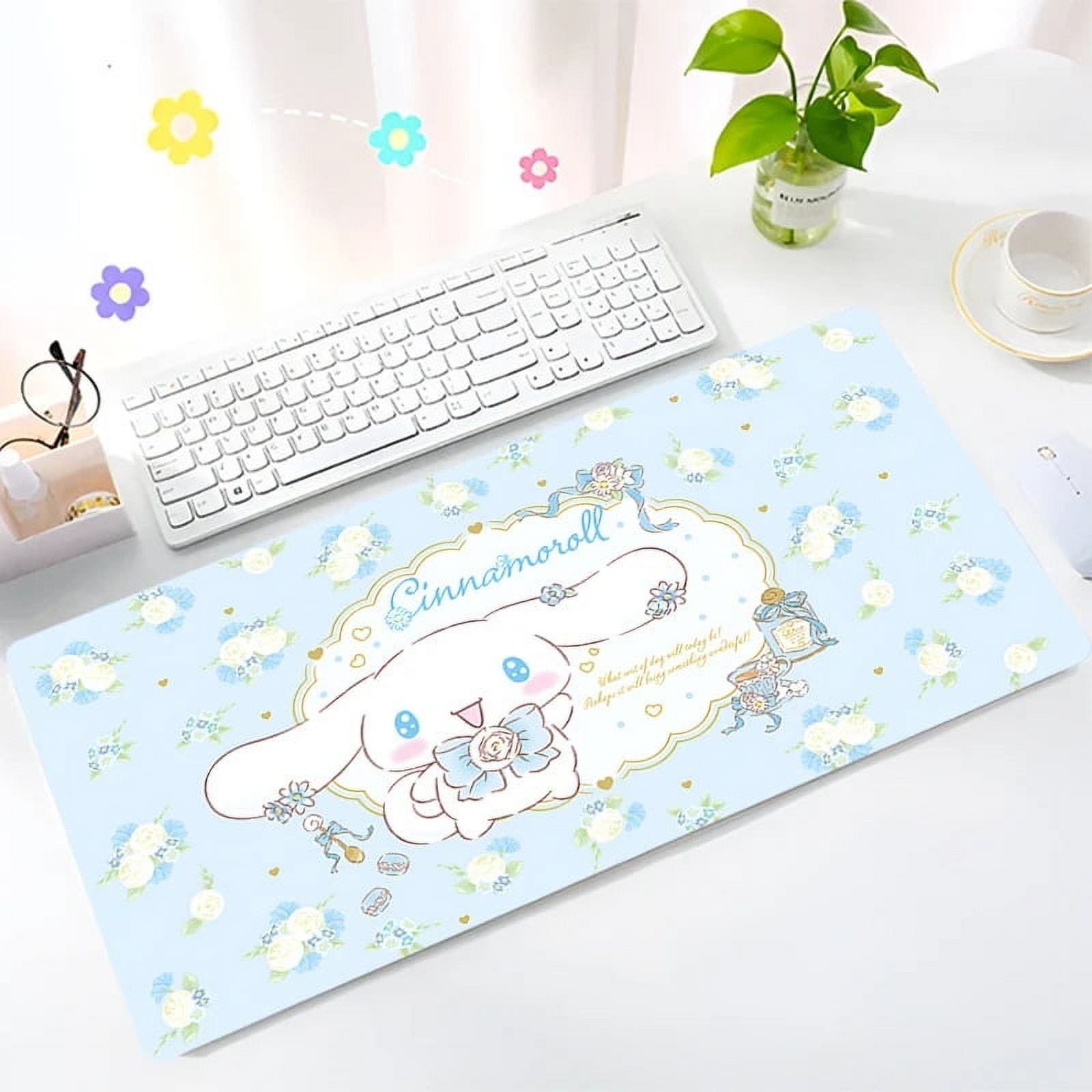 Cinnamoroll Mats Blue Pink Kawaii Bowknot Mouse Pad XXL Gaming Desk ...