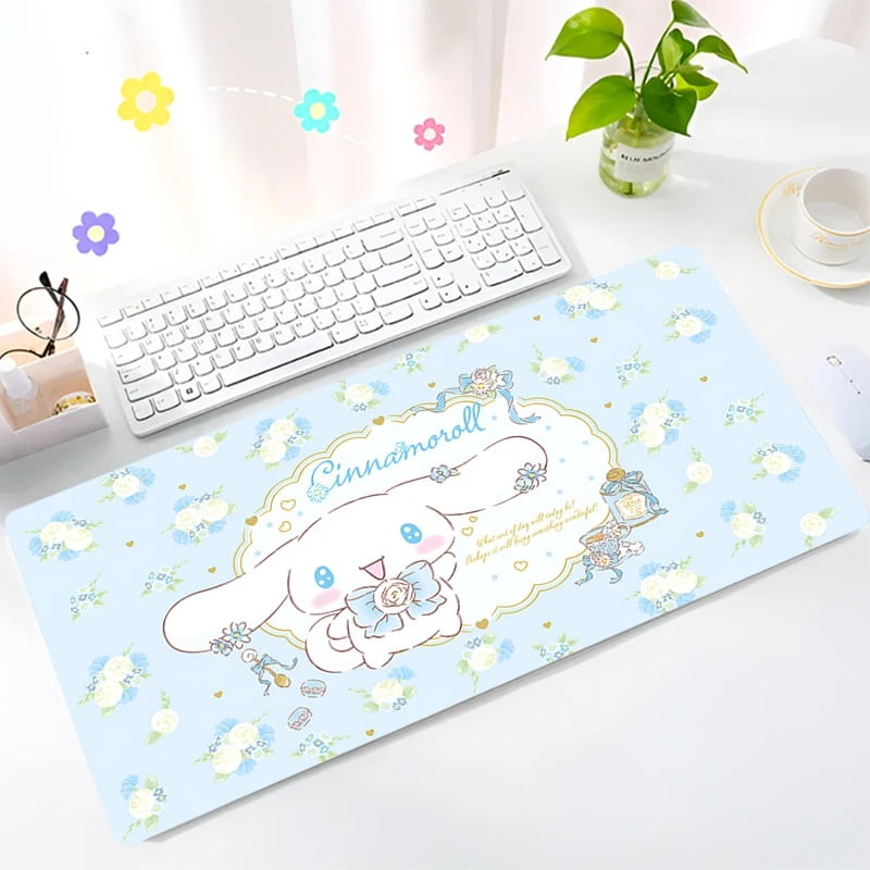 Cinnamoroll Mats Blue Pink Kawaii Bowknot Mouse Pad XXL Gaming Desk ...