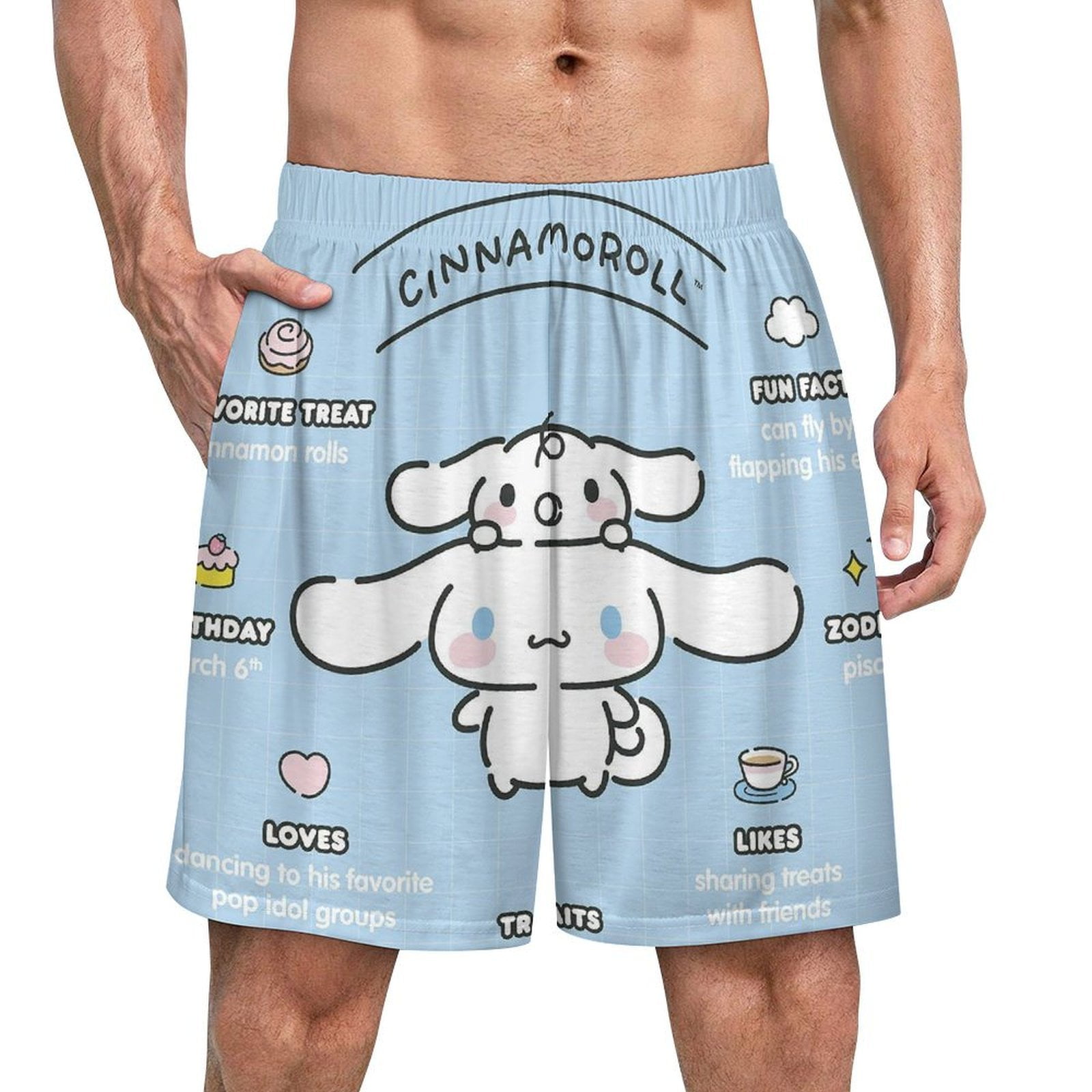 Cinnamoroll Men's Sleepwear Shorts Pajama Bottom Lounge Sleep Pajama ...