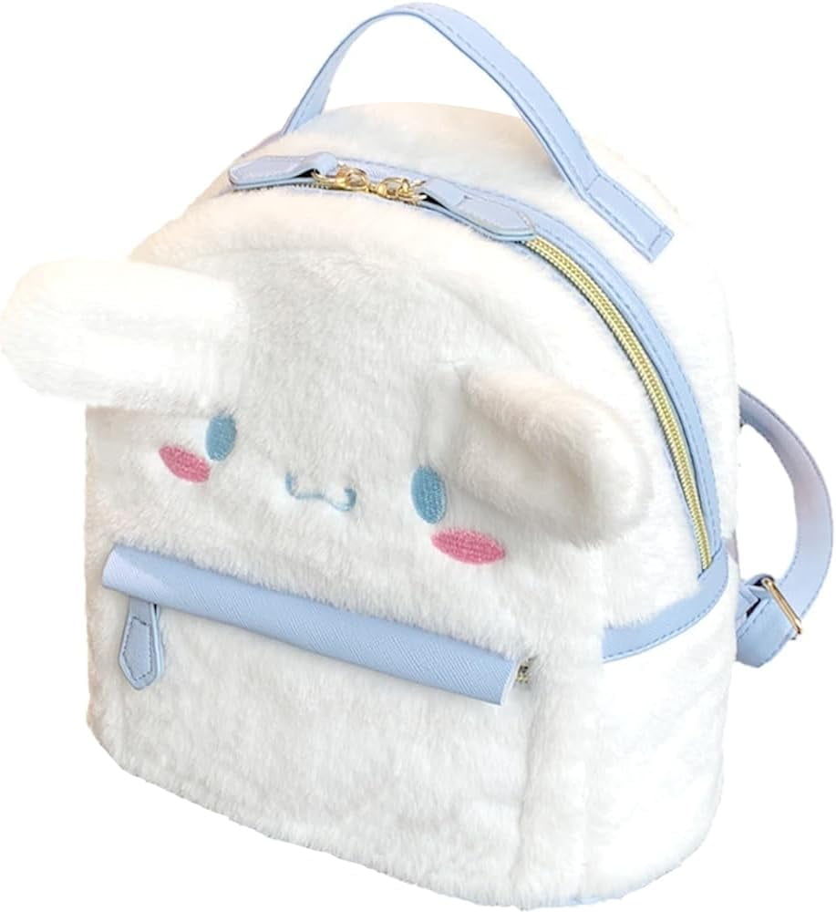 Cinnamoroll Merch Cute Furry Plush Cinnamoroll Dog Backpack Mini ...