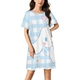 Cinnamoroll Nightgowns for Women Short Sleeve Night Gown Soft Sleep ...