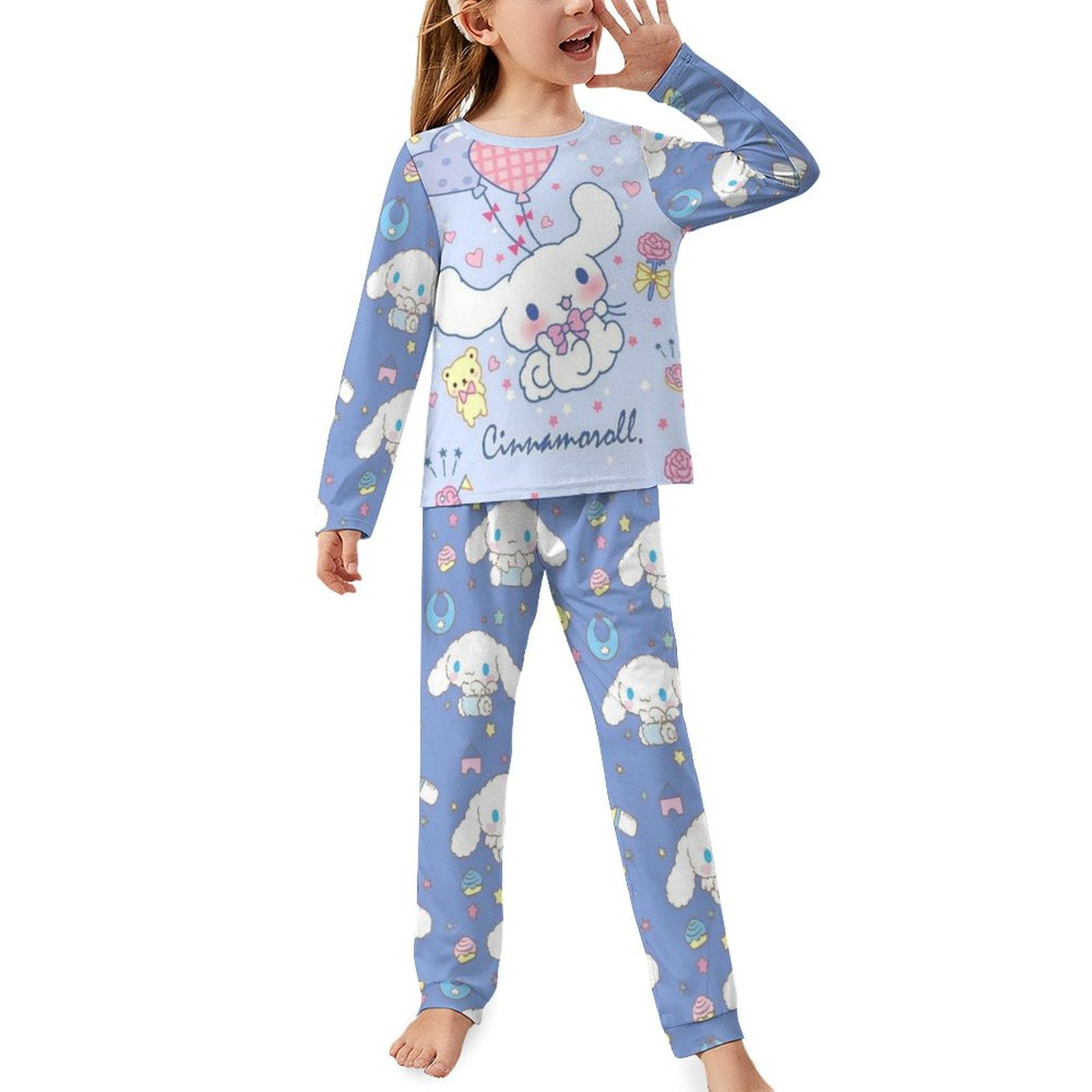 Cinnamoroll Pajama Set Cartoon Sleepwear Pant Set Long Sleeve PJ ...