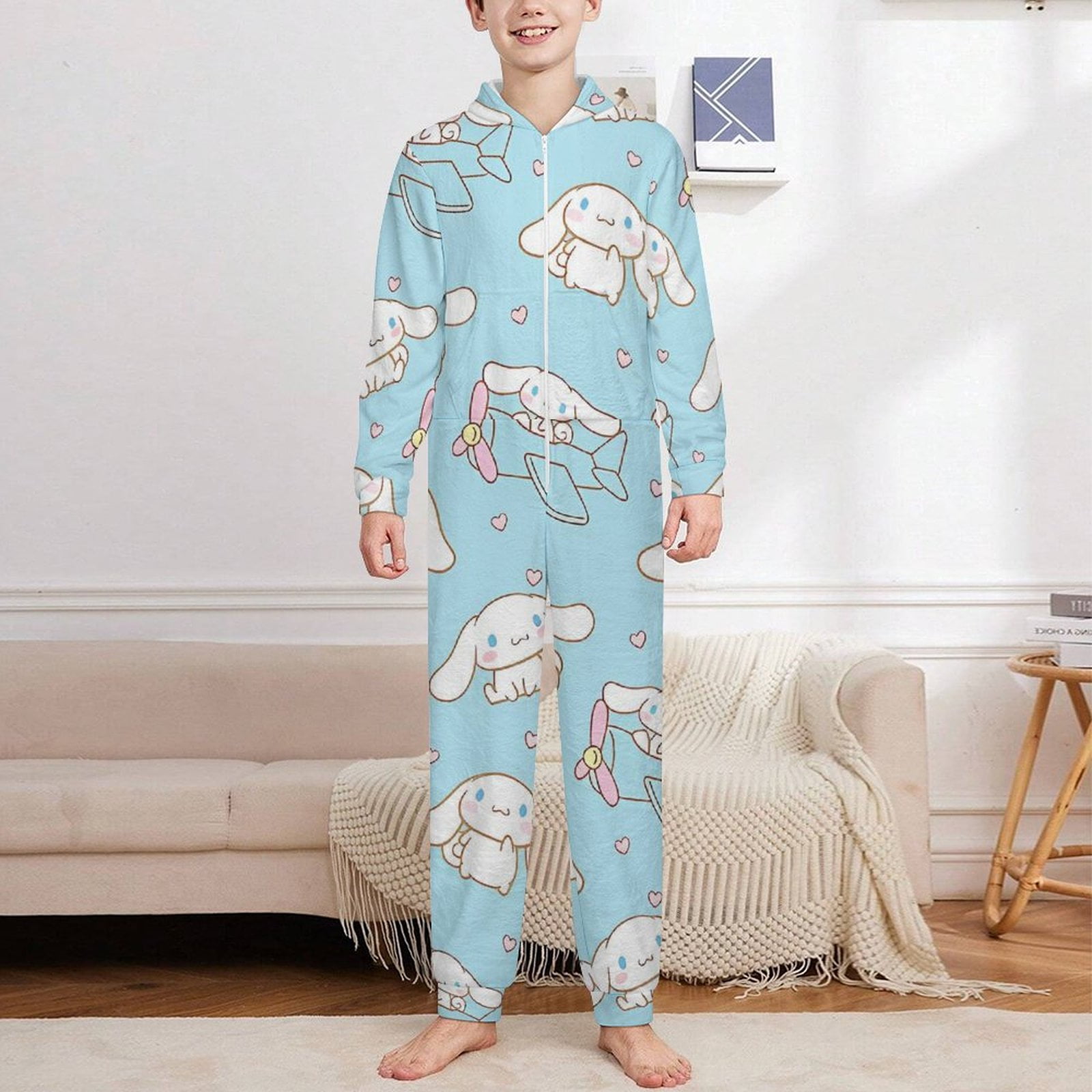 Cinnamoroll Pajamas flannel jumpsuit animal home clothes one-piece ...
