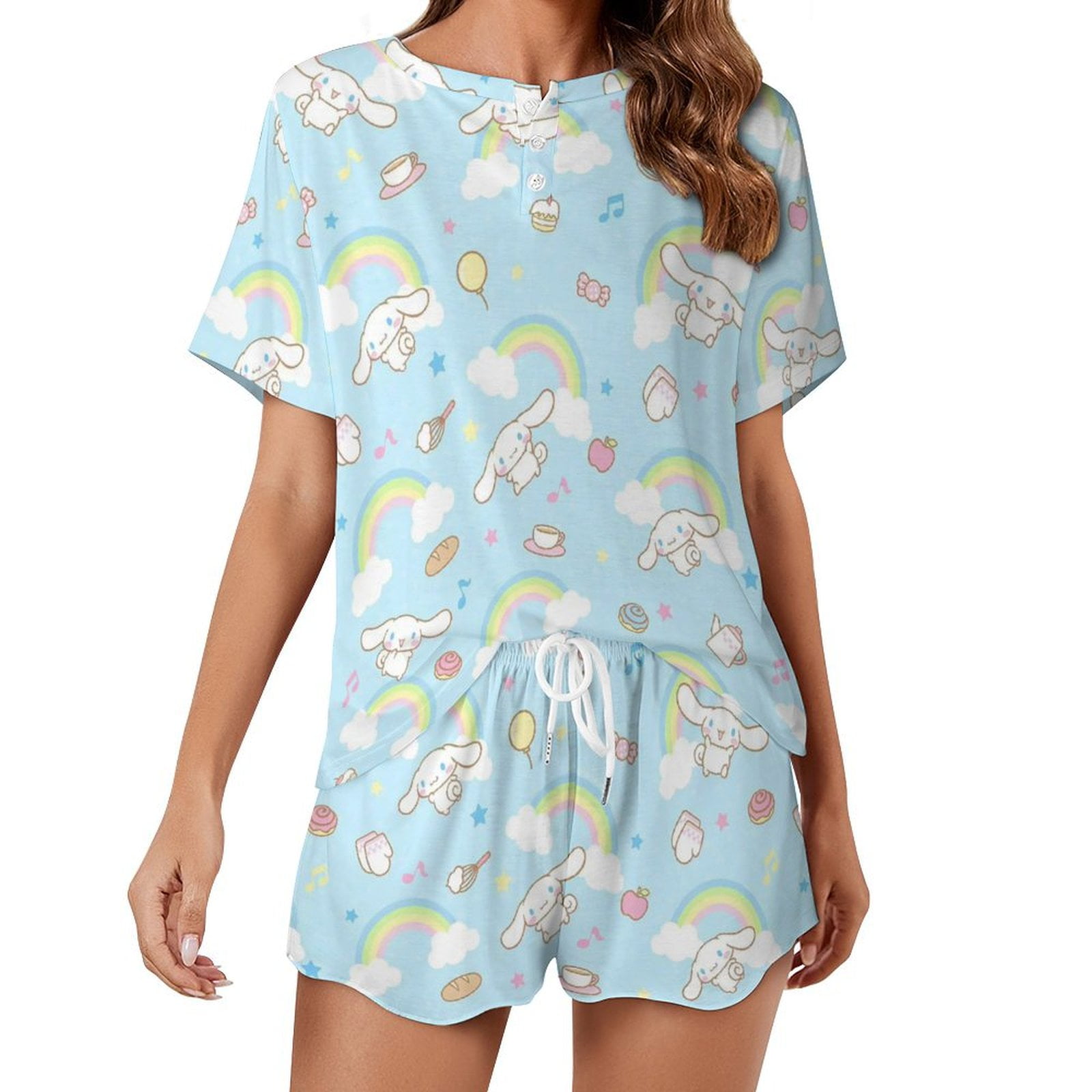 Cinnamoroll Pajamas for Women Short Sleeve Pajamas Set Cinnamoroll ...