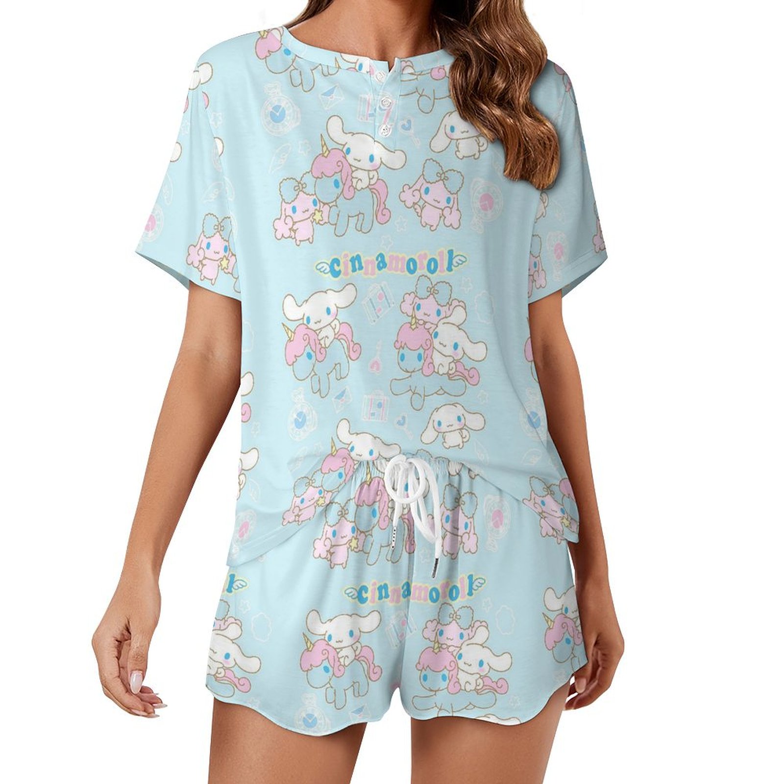 Cinnamoroll Pajamas for Women Short Sleeve Pajamas Set Cinnamoroll ...