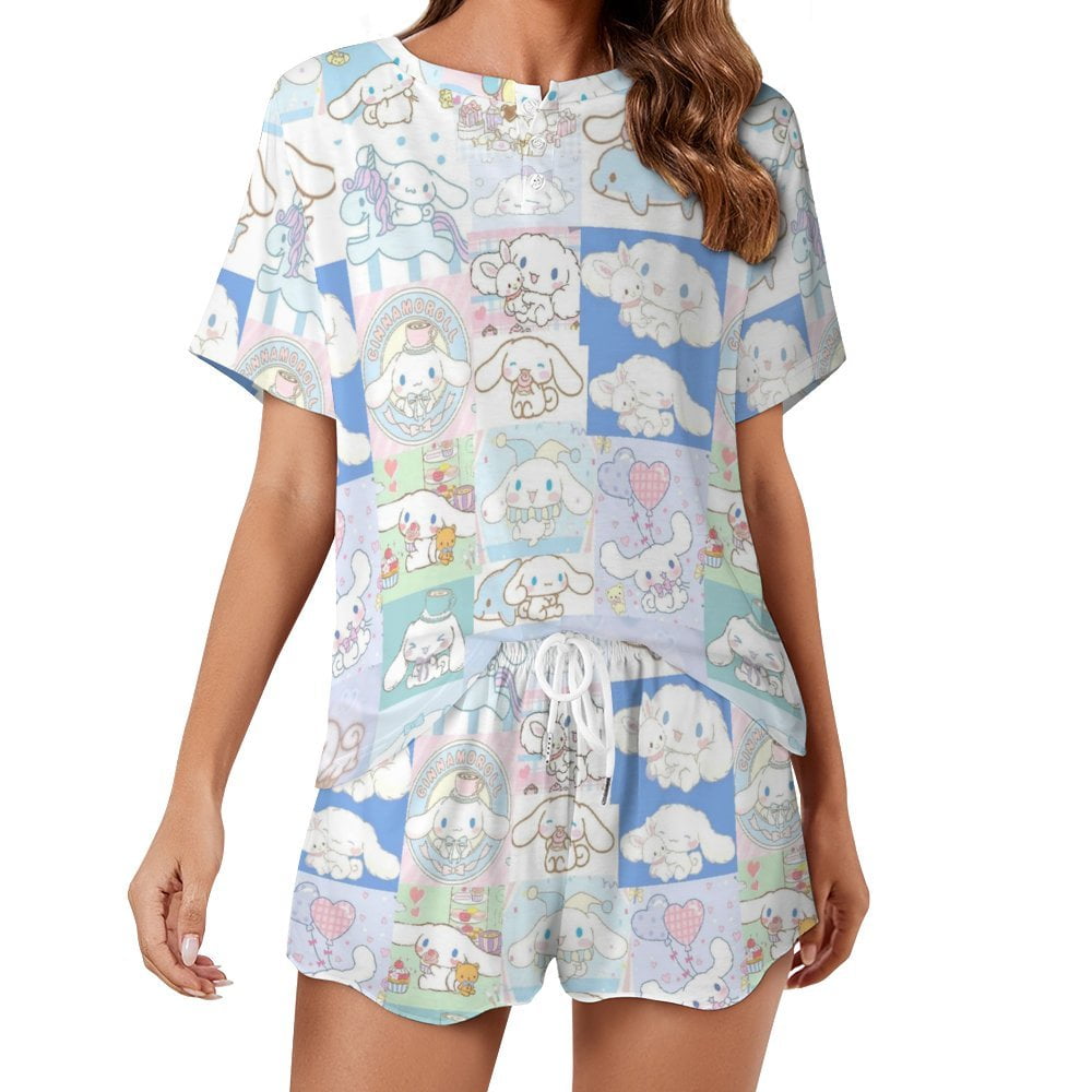 Cinnamoroll Pajamas for Women Short Sleeve Pajamas Set Cinnamoroll ...