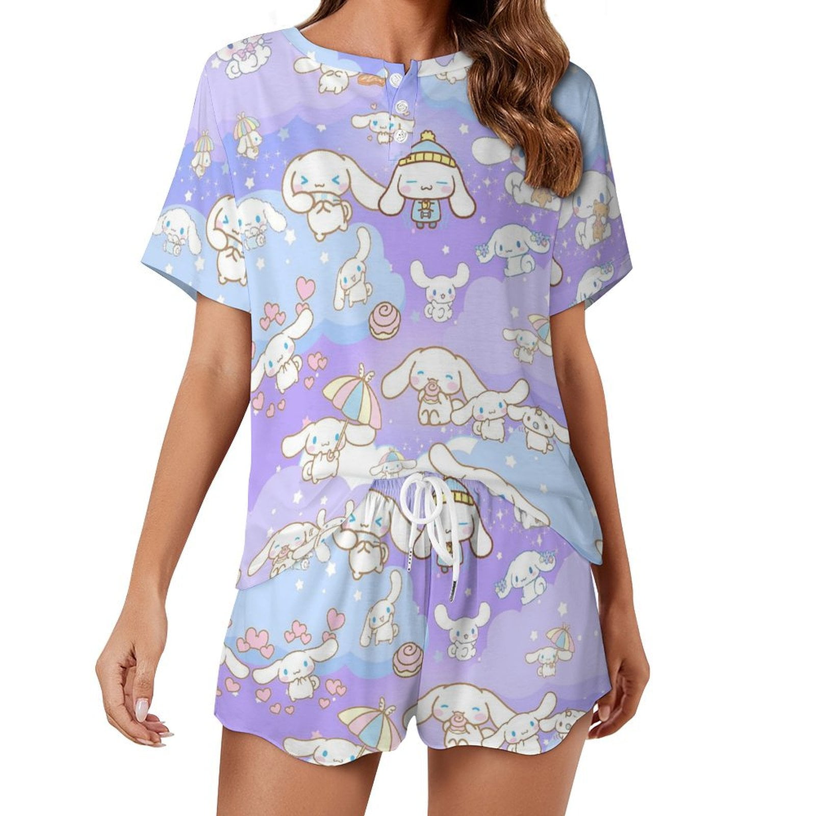 Cinnamoroll Pajamas for Women Short Sleeve Pajamas Set Cinnamoroll ...