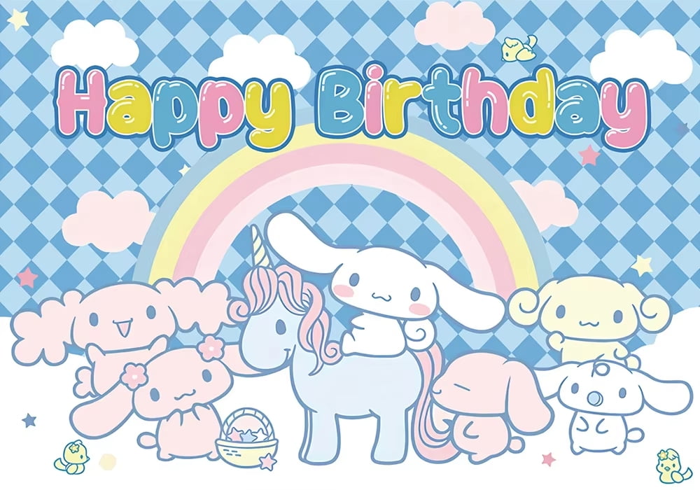 Cinnamoroll Party Backdrop Happy Birthday Cinnamoroll Banner ...