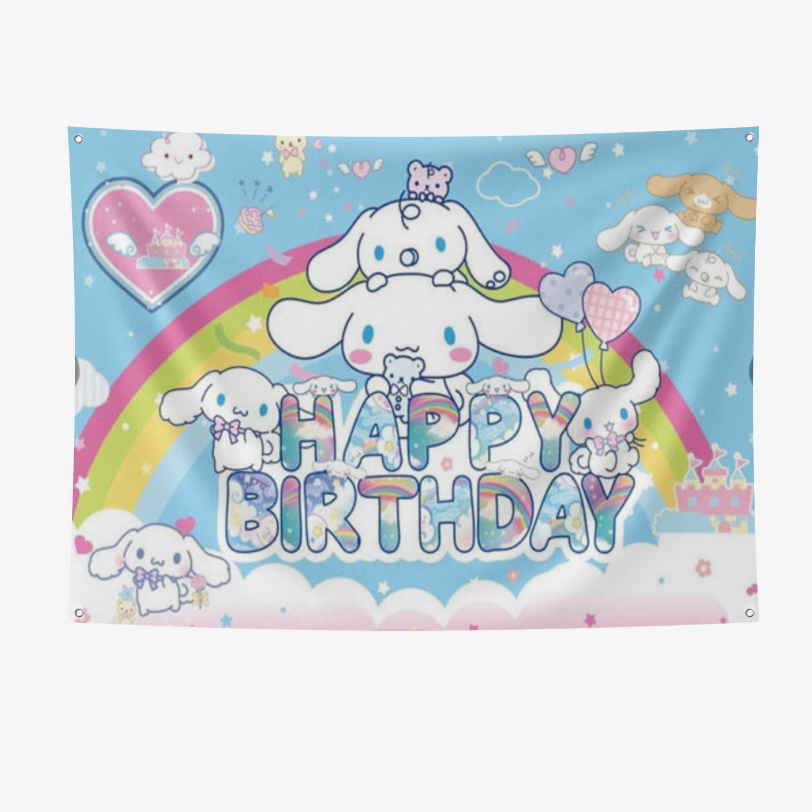 Cinnamoroll Party Supplies Happy Birthday Banner 7*5FT Large Size ...