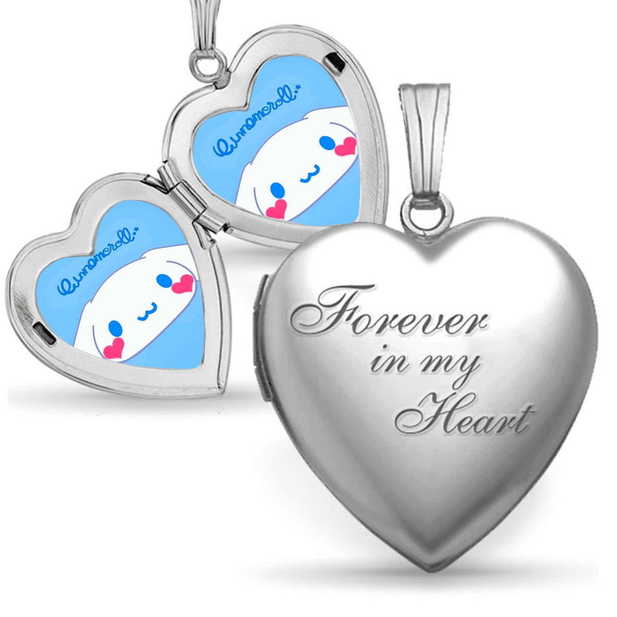 Cinnamoroll Personalized Heart Locket Necklace - Engraved Picture ...