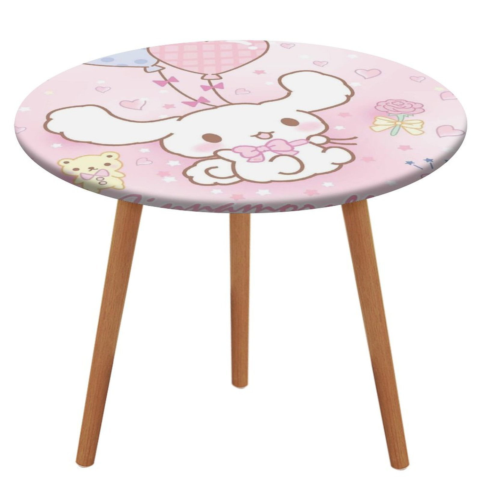 Cinnamoroll Round Fitted Tablecloth with Elastic Edge,Water-Resistant ...