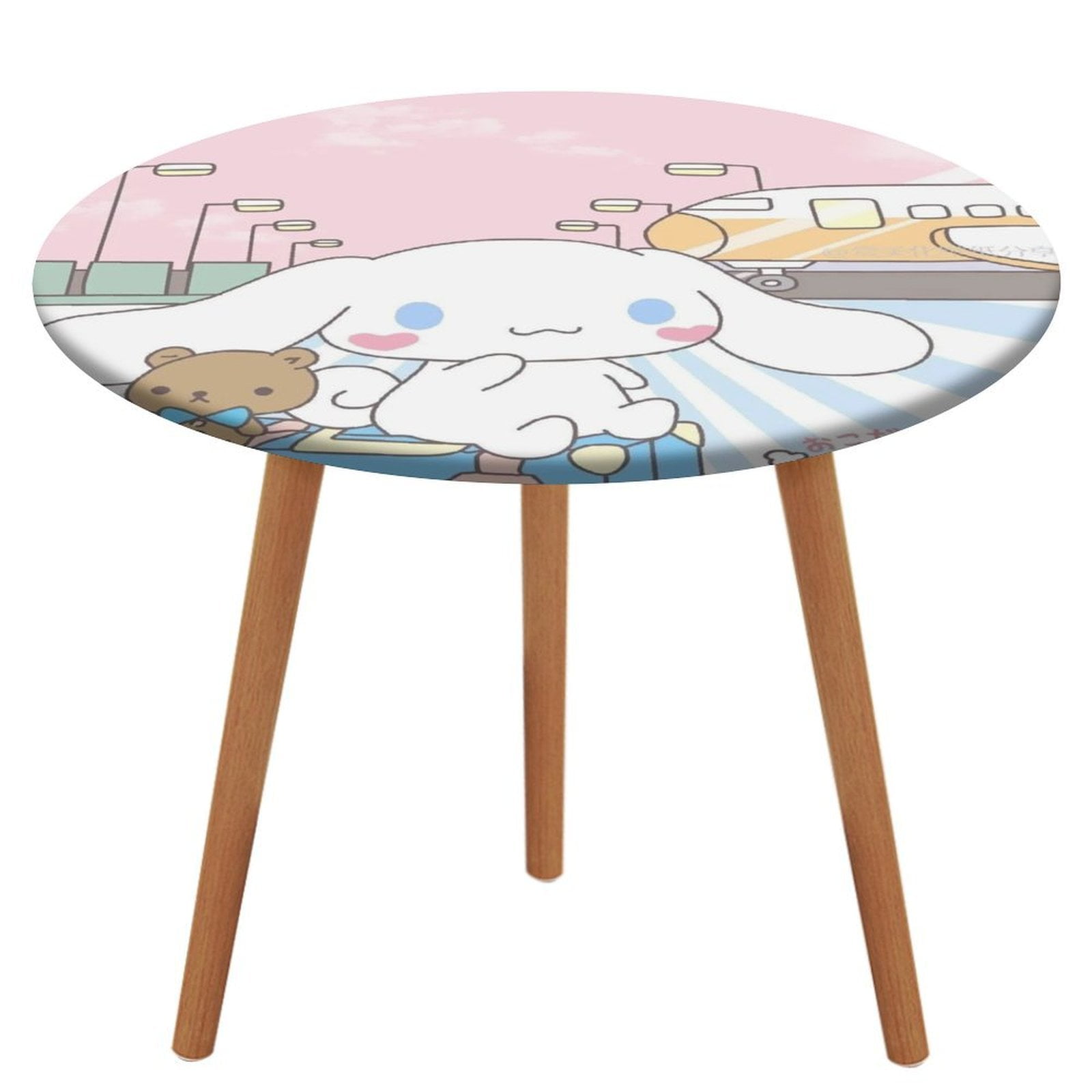 Cinnamoroll Round Fitted Tablecloth with Elastic Edge,Water-Resistant ...