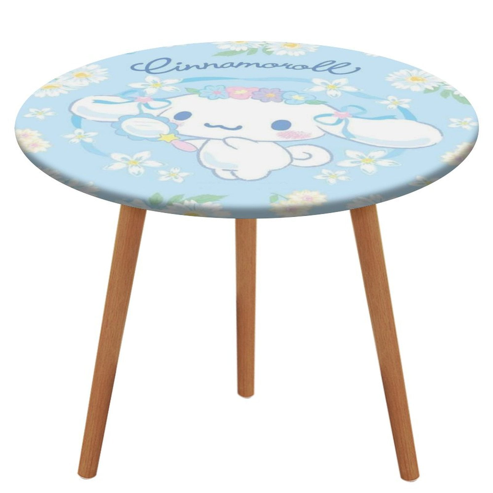 Cinnamoroll Round Fitted Tablecloth with Elastic Edge,Water-Resistant ...