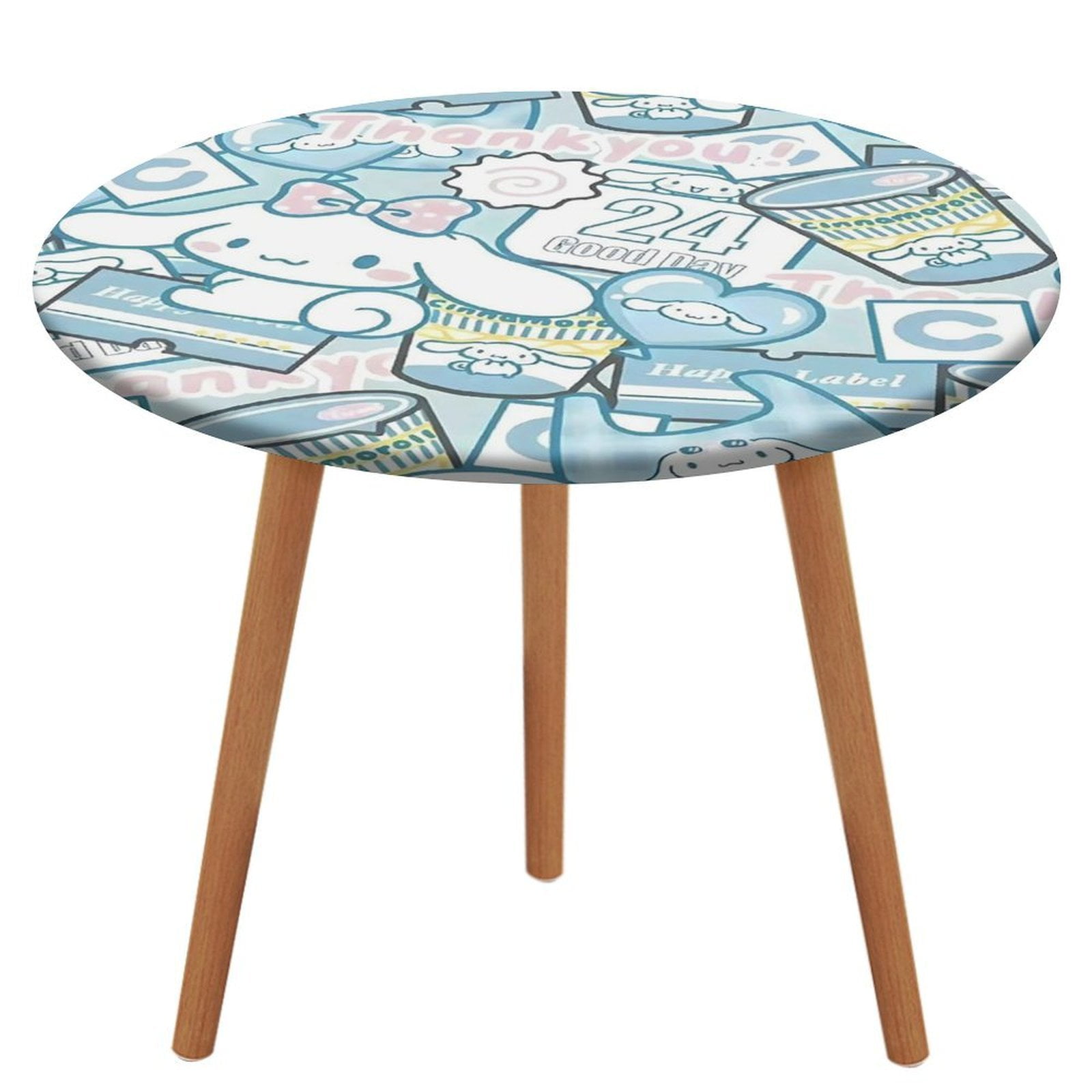 Cinnamoroll Round Fitted Tablecloth with Elastic Edge,Water-Resistant ...