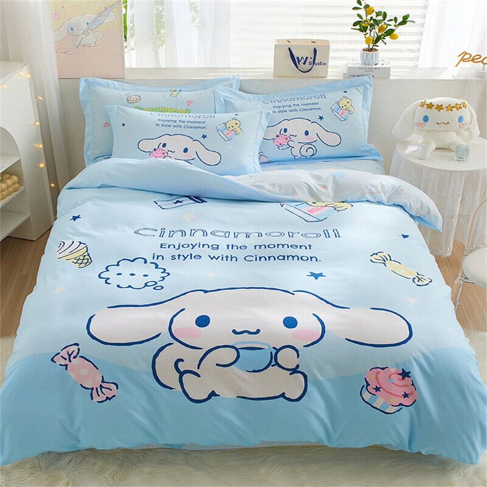 Cinnamoroll Sanrio Duvet Cover Light Blue Gifts Teen Bedding Set Single ...