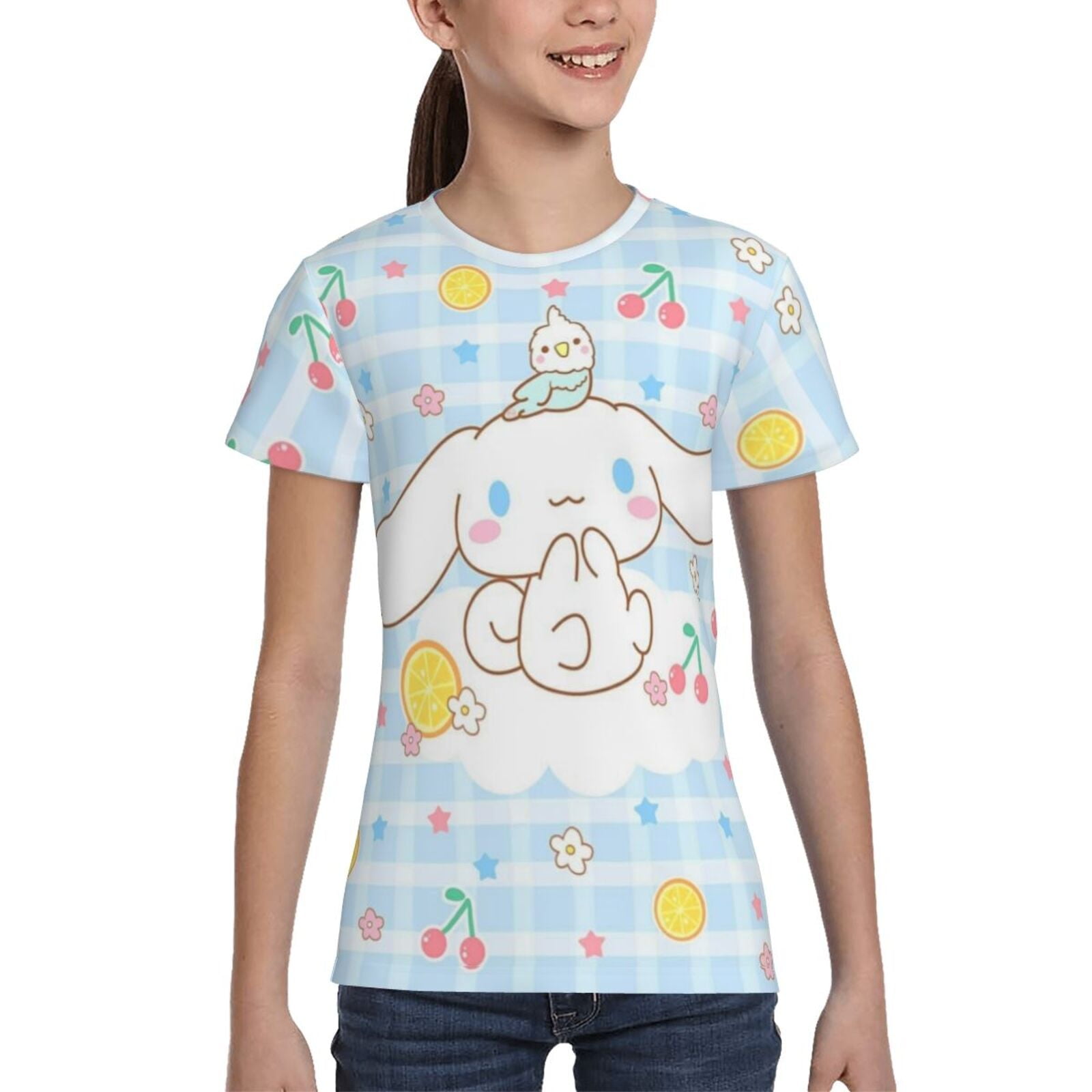 Cinnamoroll Shirt for Girls Graphic Tees Boys Short Sleeve Crewneck ...