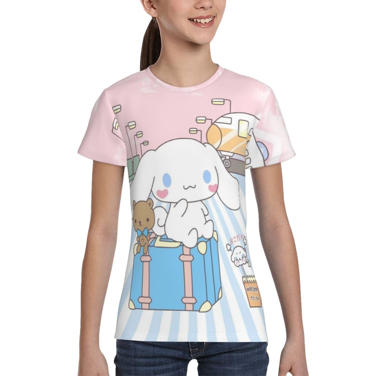Cinnamoroll Shirt for Girls Graphic Tees Boys Short Sleeve Crewneck ...