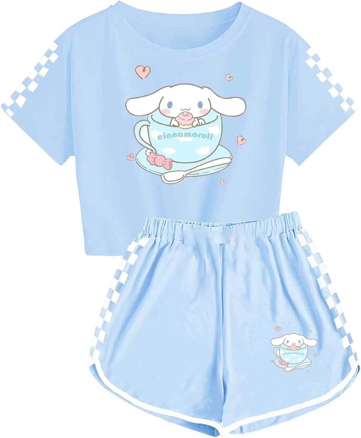 Cinnamoroll Shirts And Shorts Set Suit Soft Fabric Anime Short Sleeve ...
