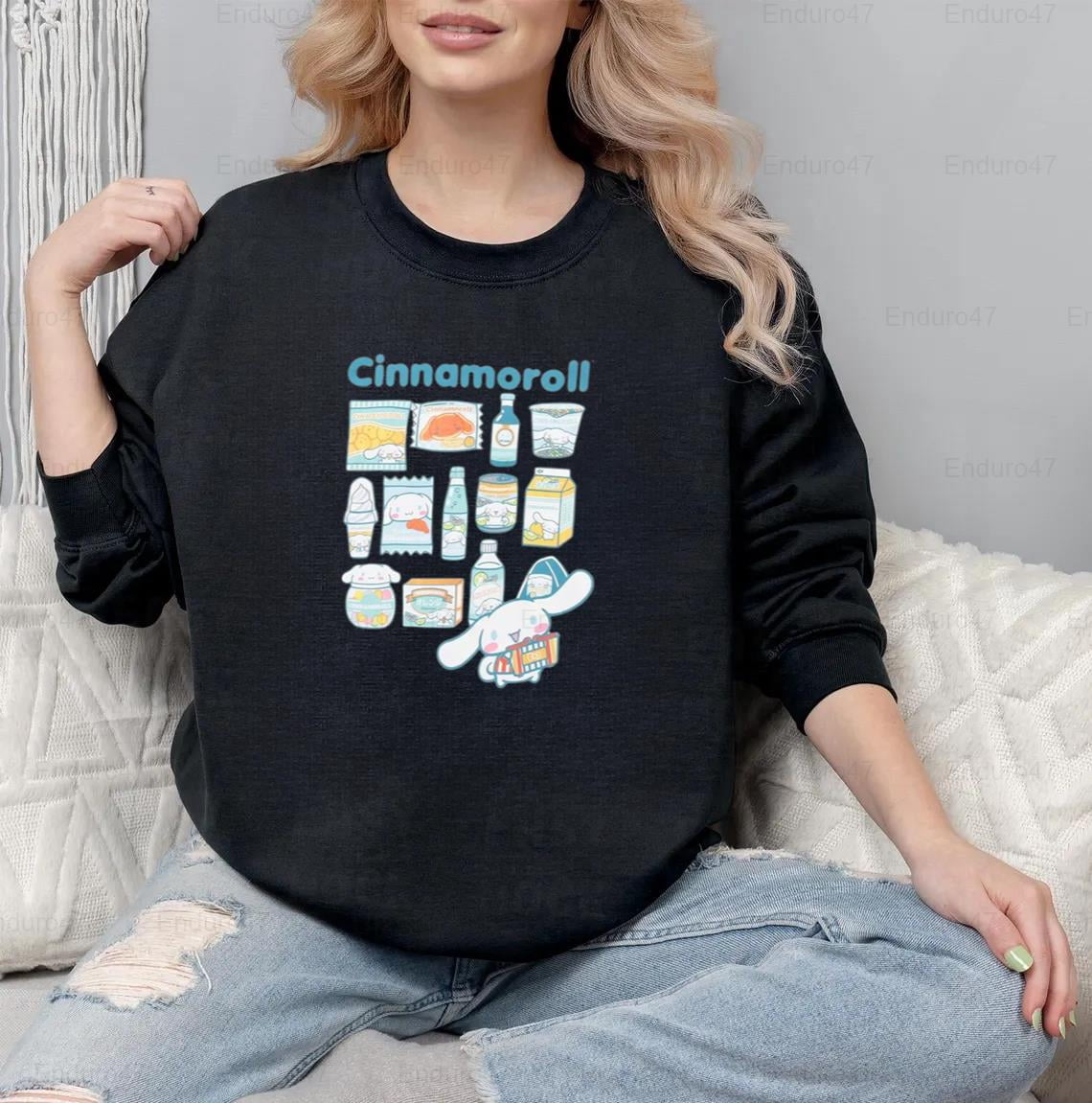Cinnamoroll Snack Sweatshirt with Cute Food Grid Cartoon Vibes, for men ...