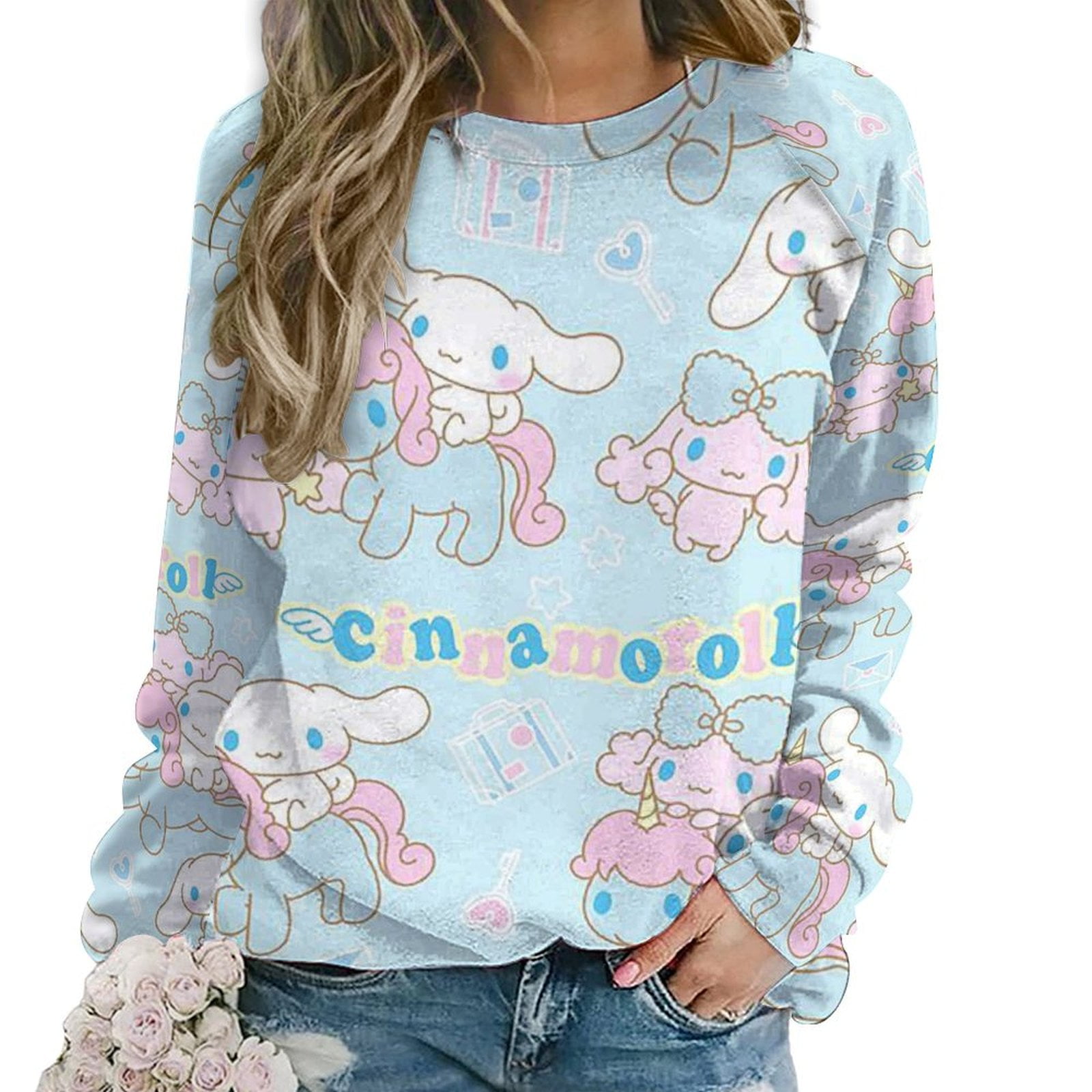 Cinnamoroll Sweatshirt Cinnamoroll Merch Cute Womens Pullover M ...