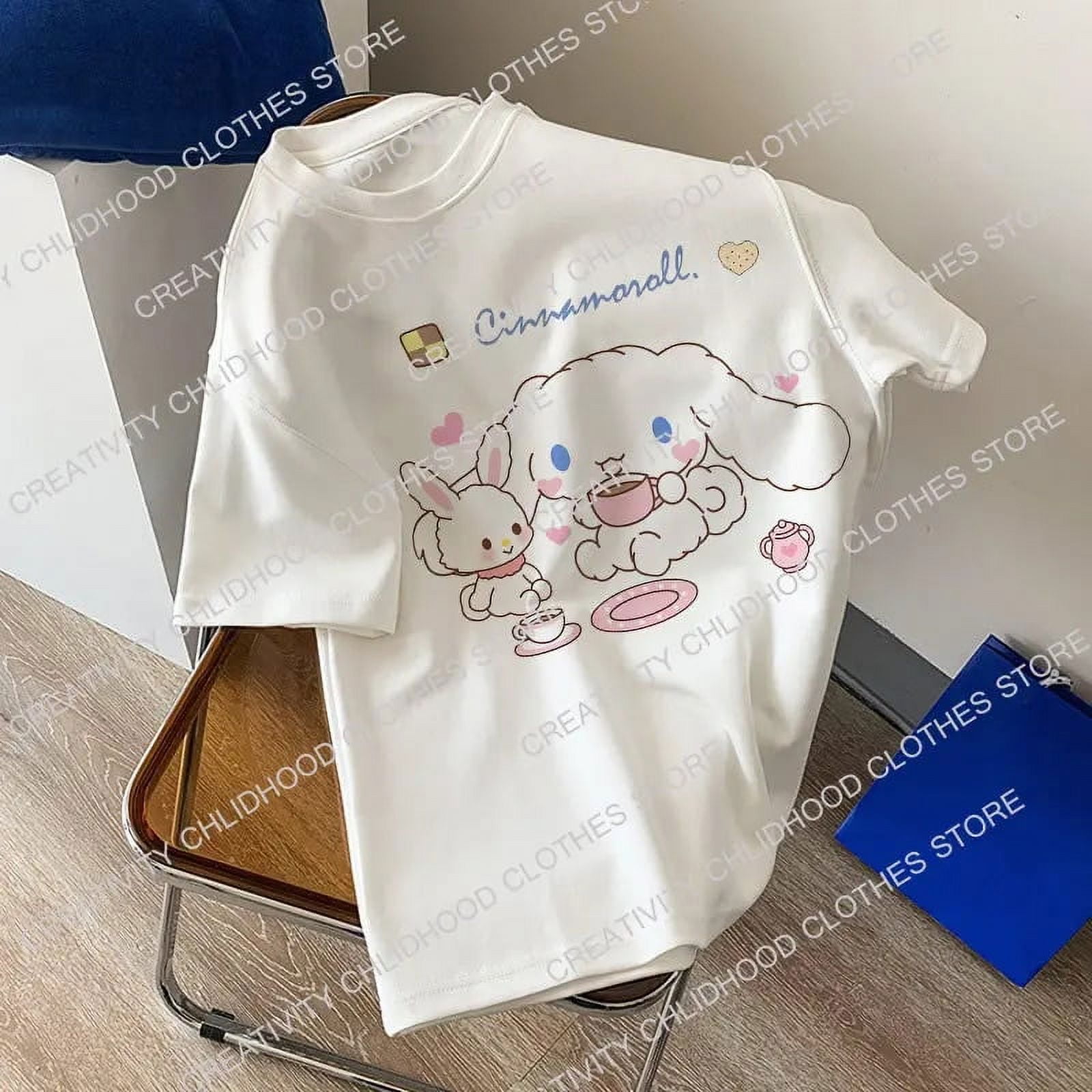 Cinnamoroll T-shirt Sanrio Women Anime Cotton T Shirt Kawaii Cartoons ...