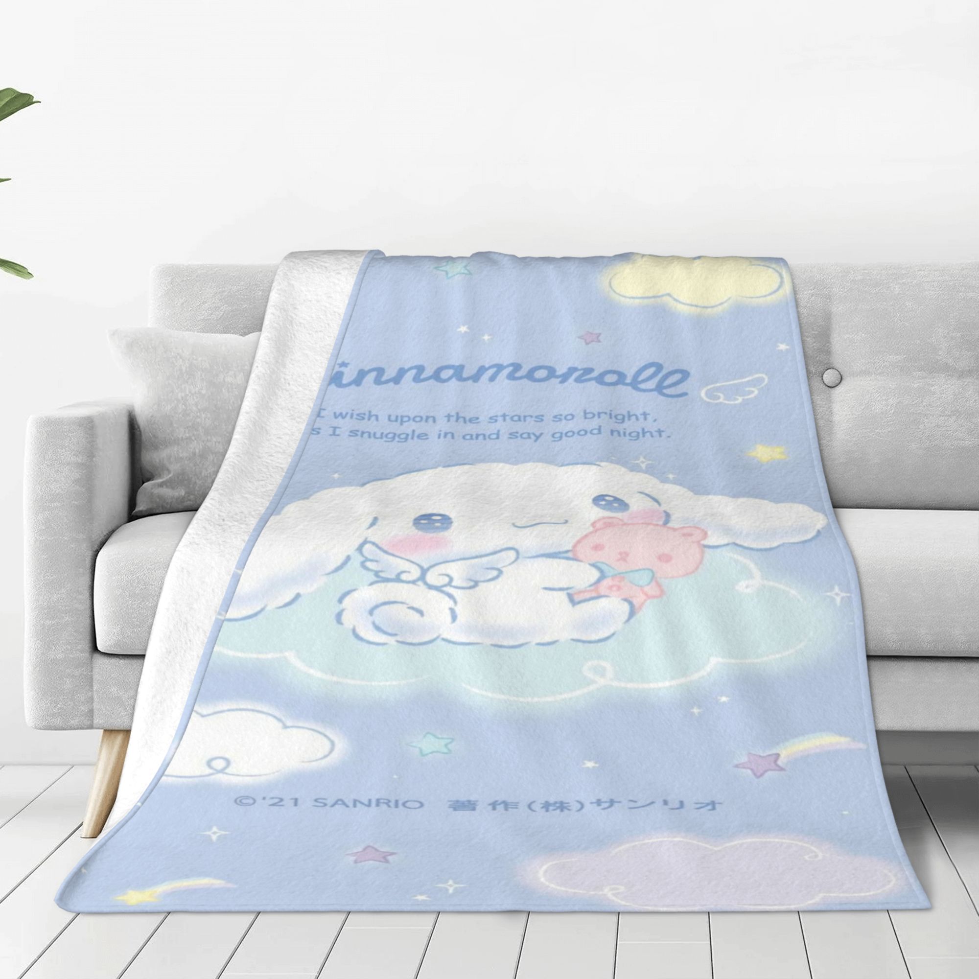 Cinnamoroll Throw Blanket Soft Plush Travel Blanket For Bedroom Living ...