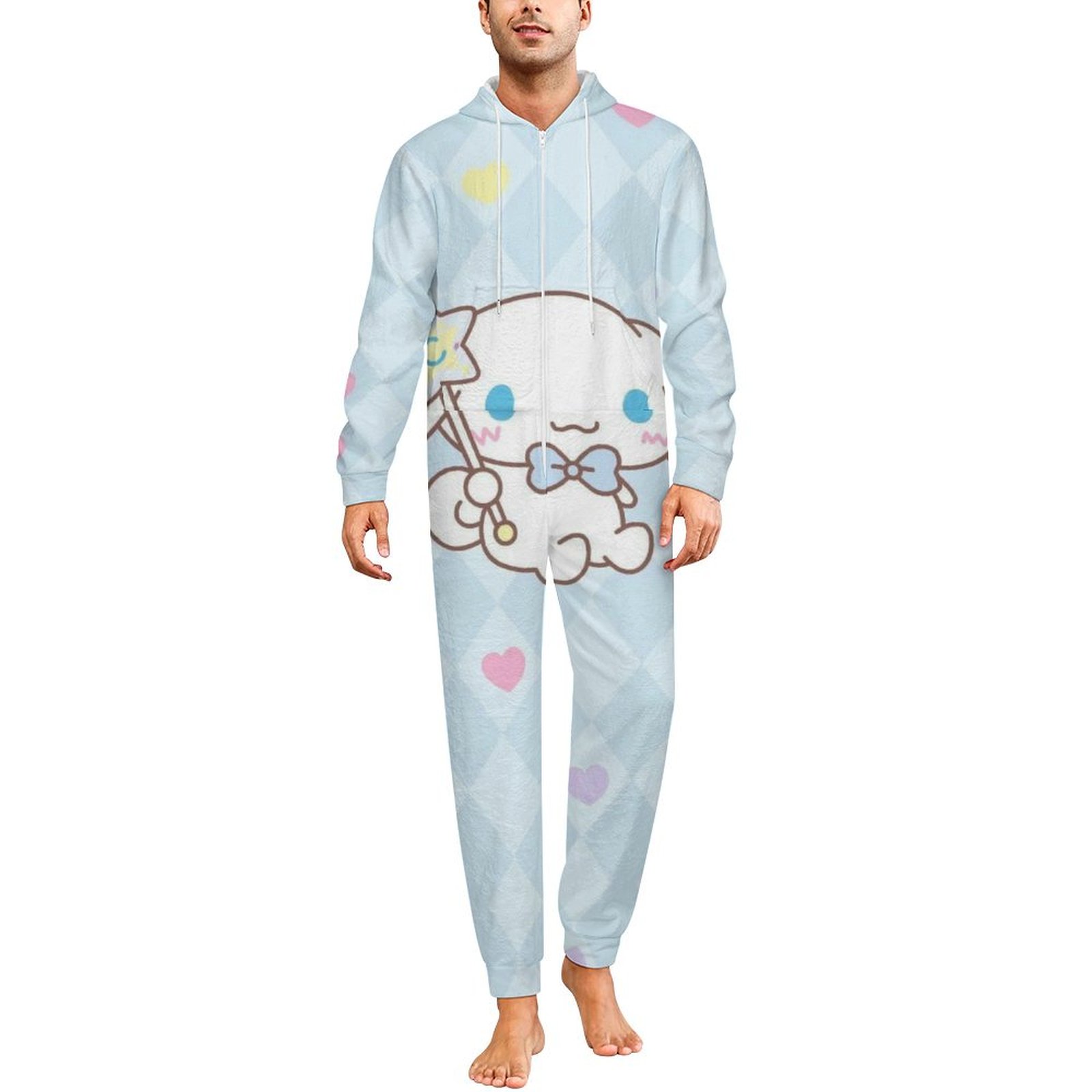 Cinnamoroll Unisex Onesie Pajamas Zipper Jumpsuit Hooded One Piece ...