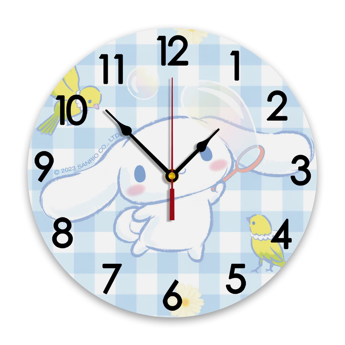 Cinnamoroll Wall Clock Silent Non-Ticking 12" Premium Quartz Round Easy ...