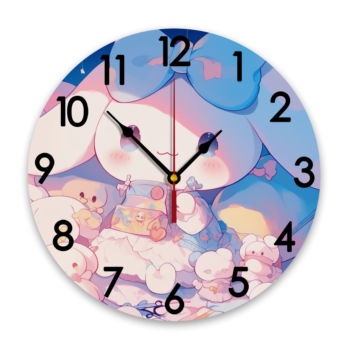 Cinnamoroll Wall Clock Silent Non-Ticking 12" Premium Quartz Round Easy ...