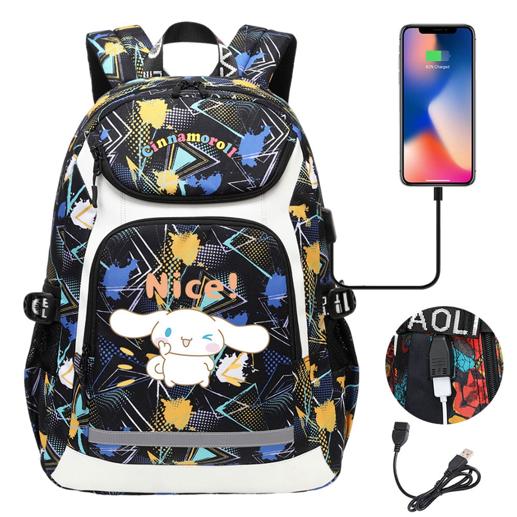 Cinnamoroll Wearproof Travel Knapsack Cute Cartoon Backpack for School ...