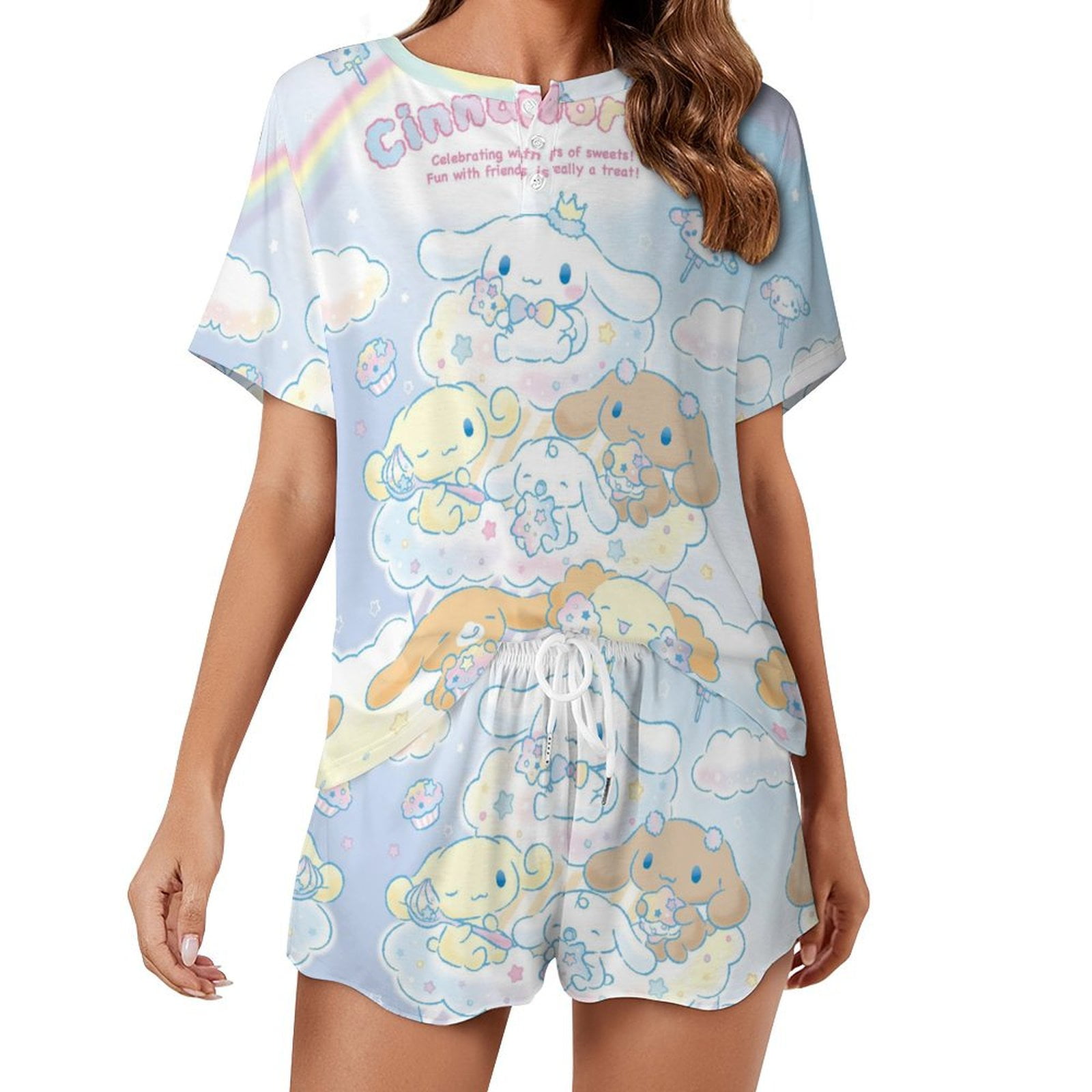 Cinnamoroll Women Pajamas Set Loungewear Sleepwear 2 Piece PJ Sets ...