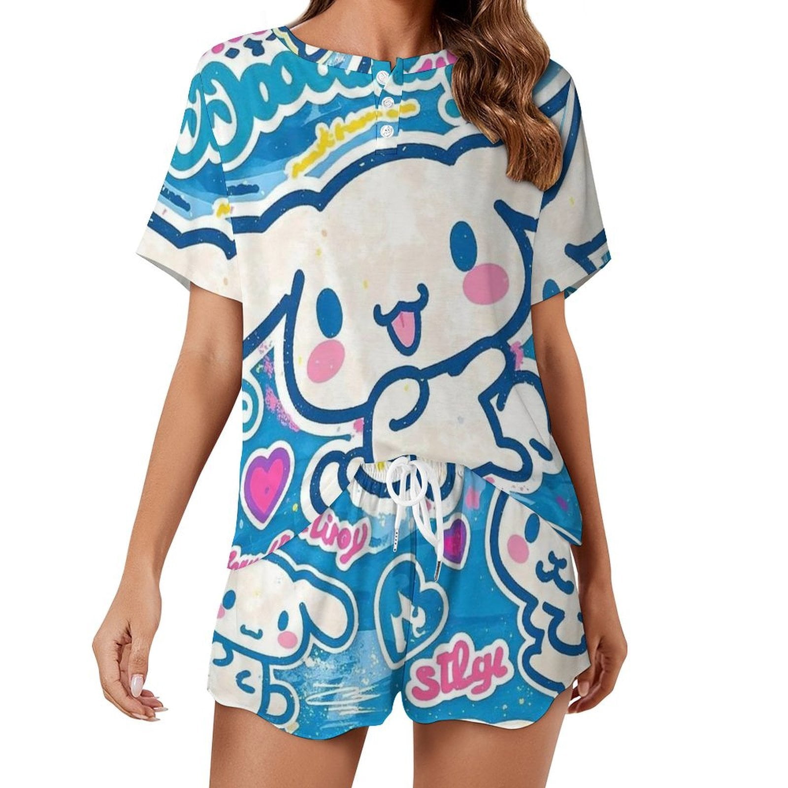Cinnamoroll Women Pajamas Set Loungewear Sleepwear 2 Piece PJ Sets ...