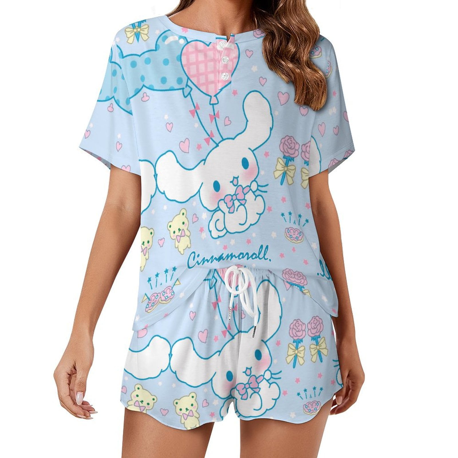 Cinnamoroll Women Pajamas Set Loungewear Sleepwear 2 Piece PJ Sets ...