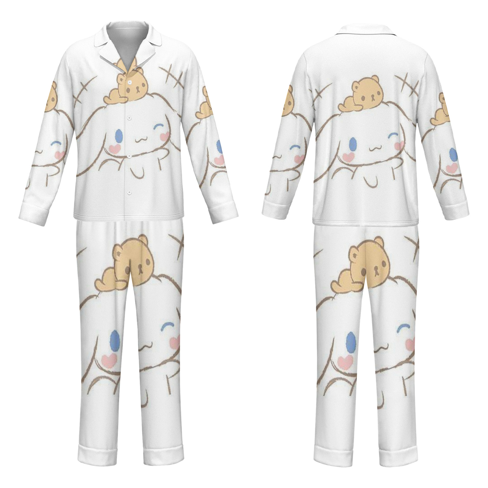 Cinnamoroll pajama for Men 2 Piece Long Mens Pyjamas Breathable Lounge ...