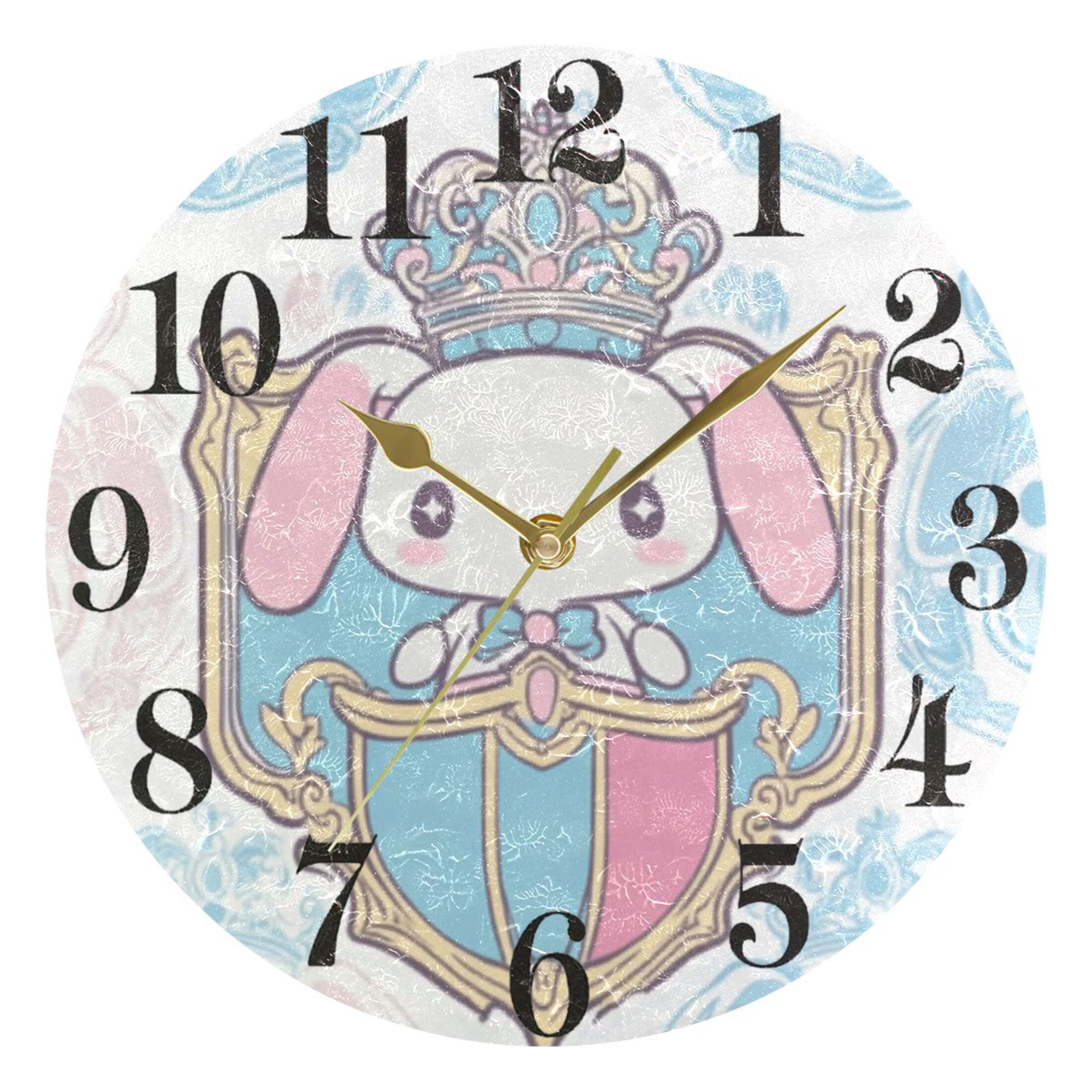 Cinnamoroll with Crown and Shield. Round Wall Clock Battery Operated ...