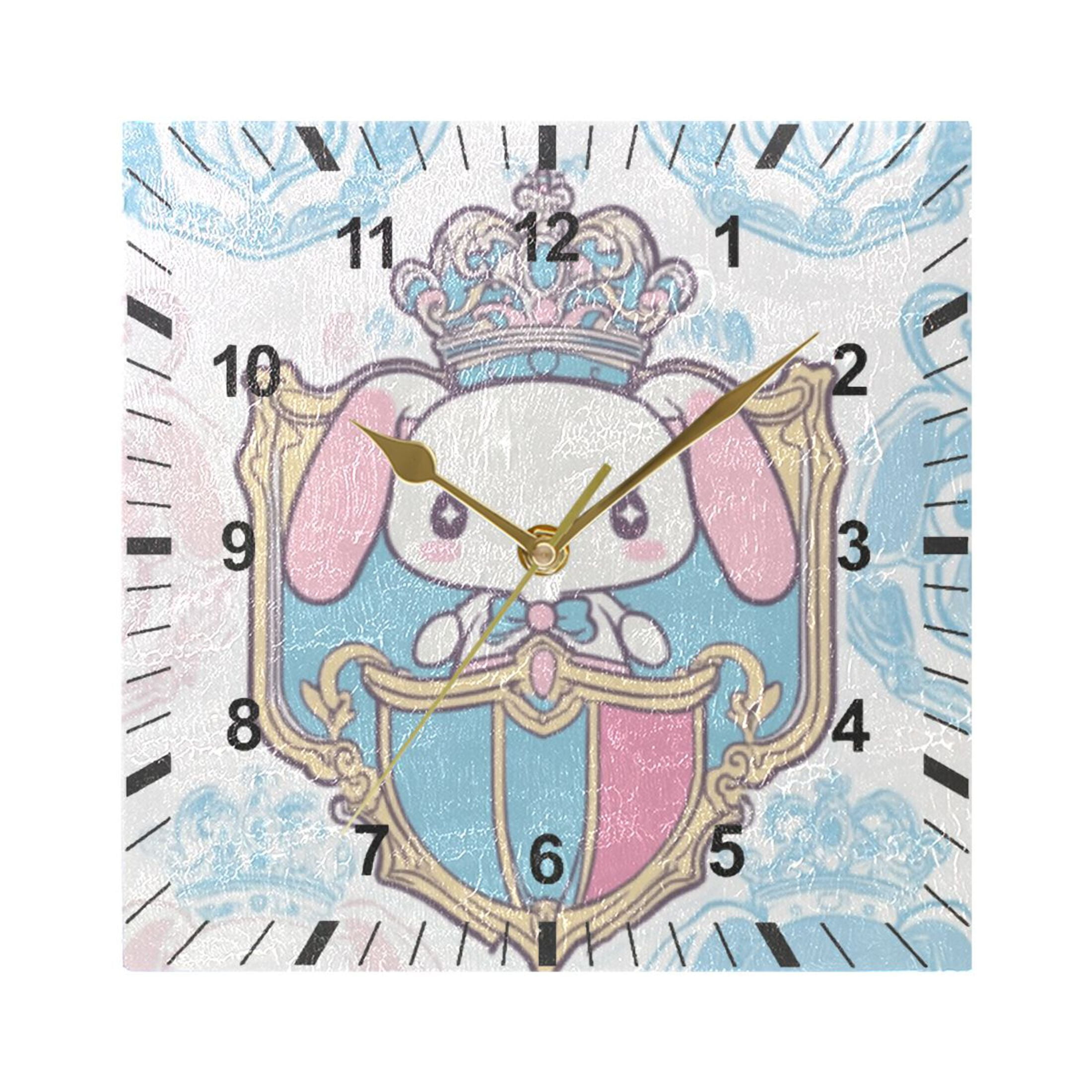 Cinnamoroll with Crown and Shield. Wall Clock Battery Operated Silent ...