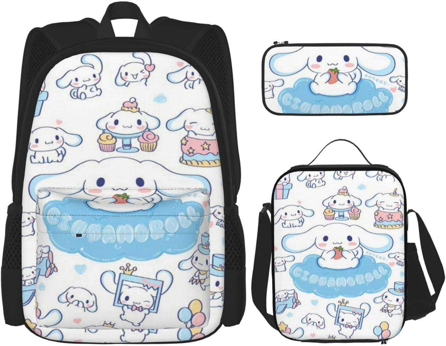 Cinnamorolls 3 Pcs Backpacks Set with Thermal Insulated Lunch Tote ...